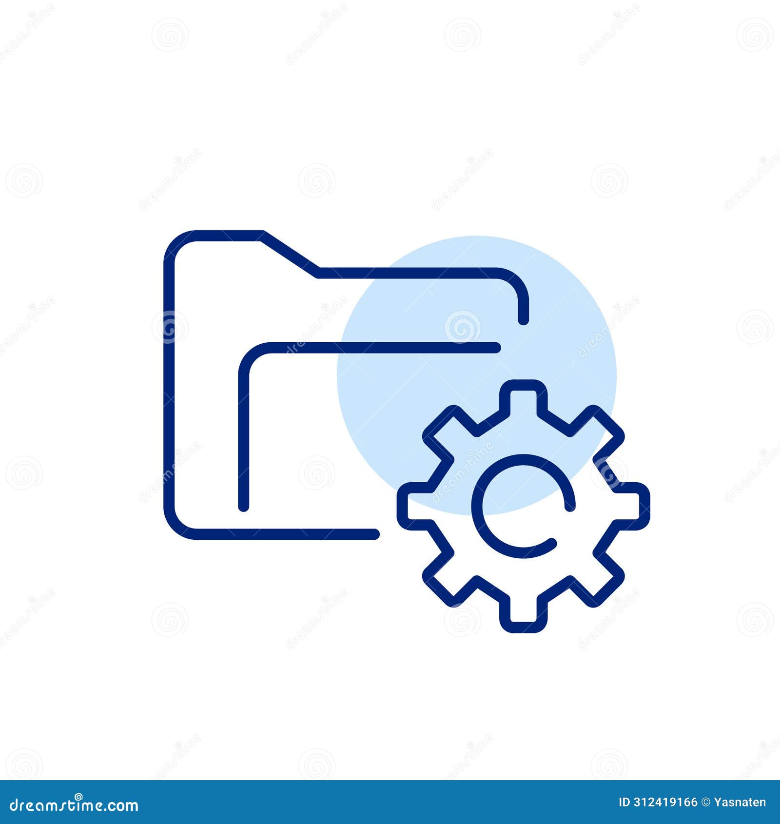 Folder And Cogwheel. File Organization, Management And Maintenance ...
