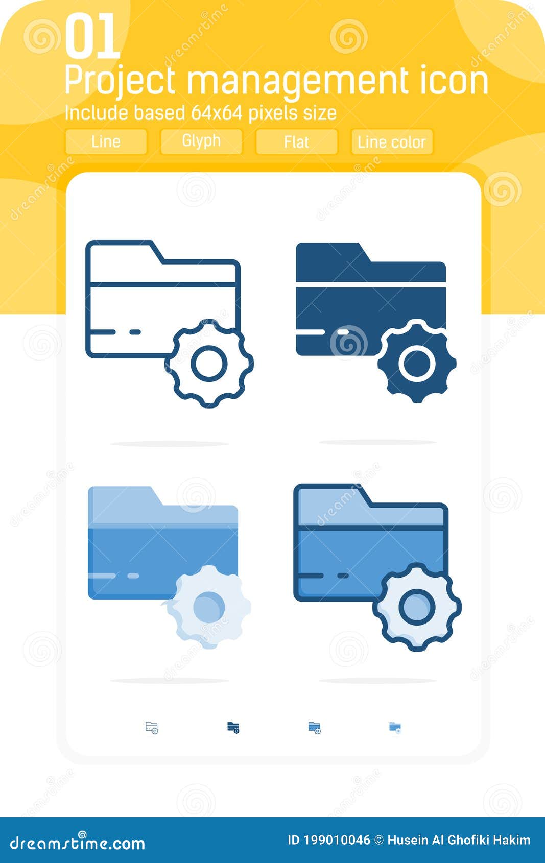 Folder with Cogwheel Icon Isolated on White Background. Project ...
