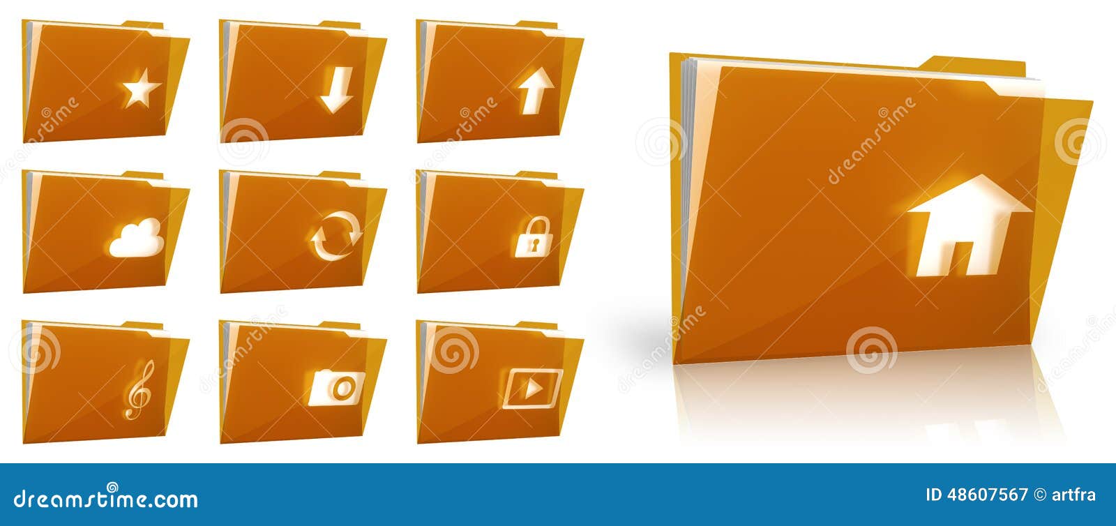 Folder collection stock illustration. Illustration of brochure - 48607567