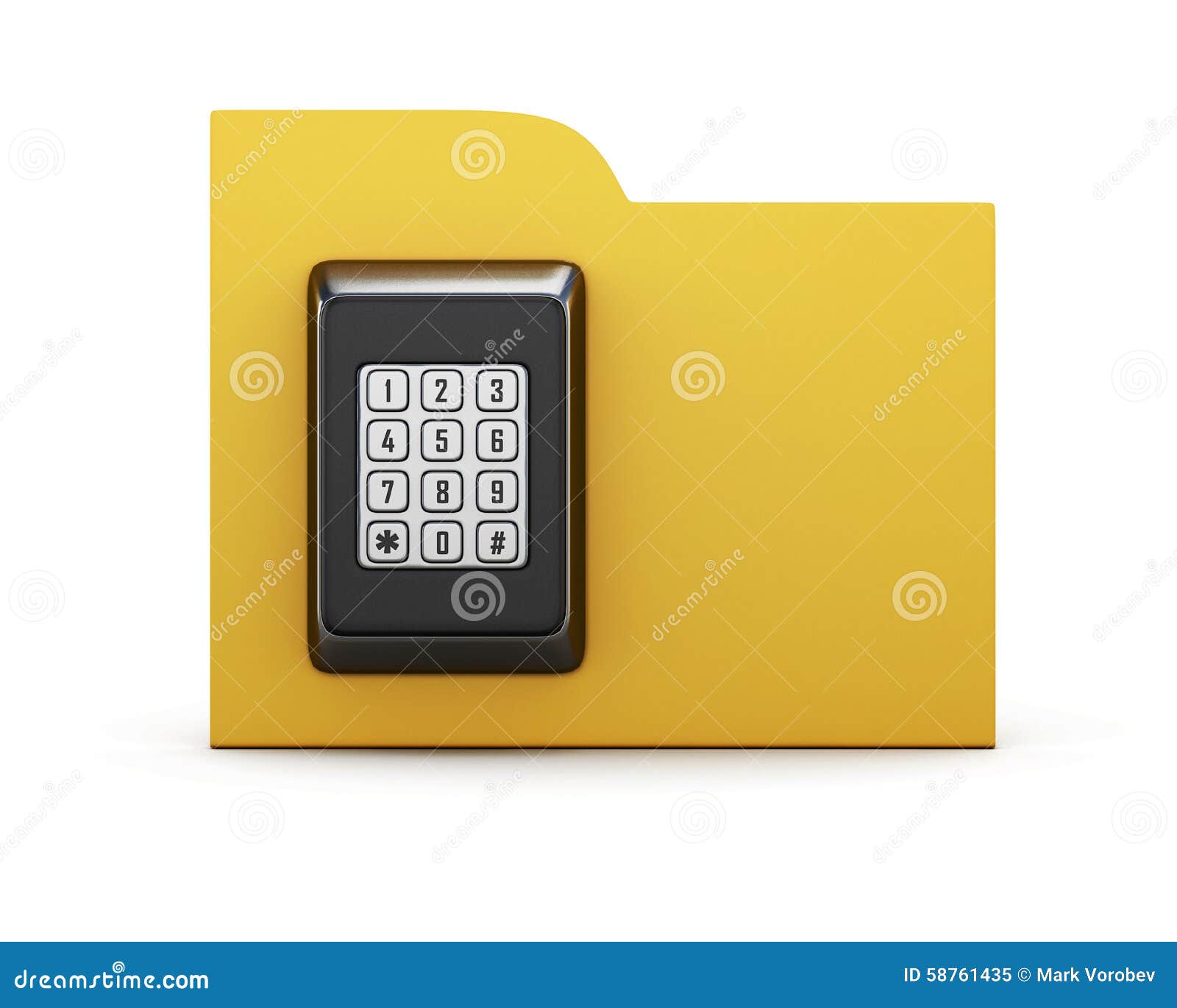 Folder with a Combination Lock Stock Illustration - Illustration of ...
