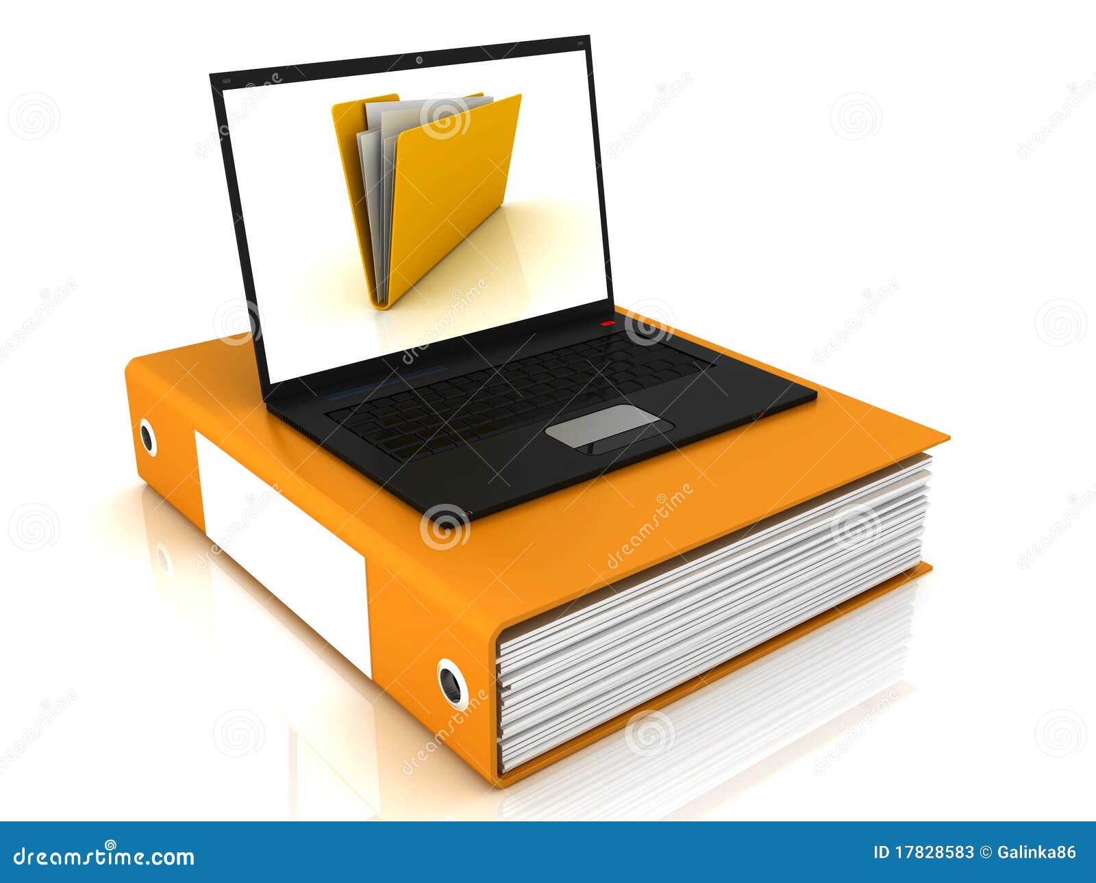 Folder and computer stock illustration. Illustration of simplicity ...