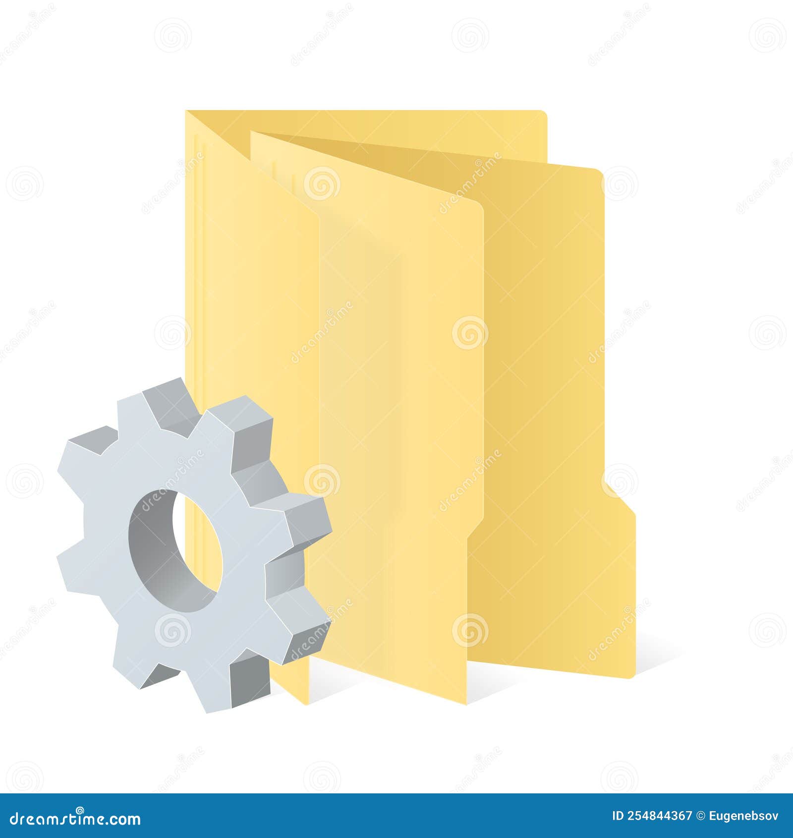 Folder in Folder Computer File with Gear Icon Settings Icon or ...