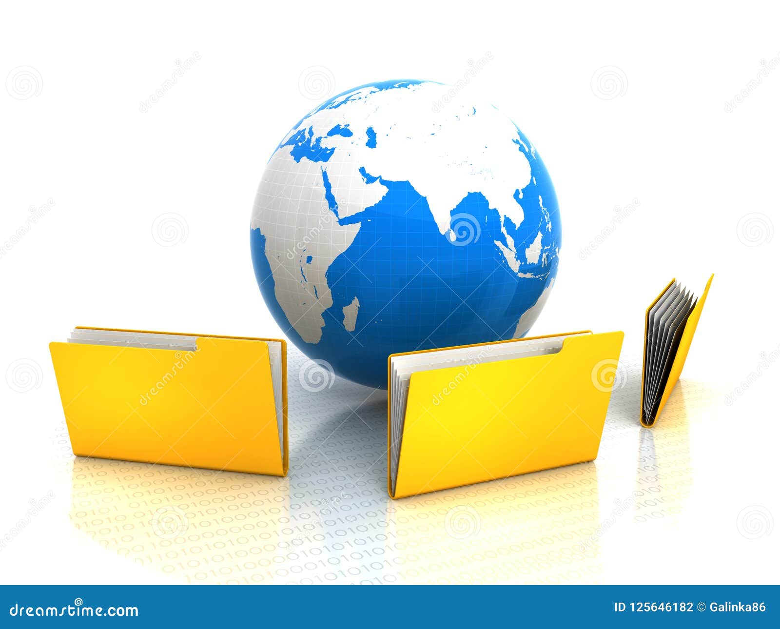 Folder Computer Icon with Earth Stock Illustration - Illustration of ...
