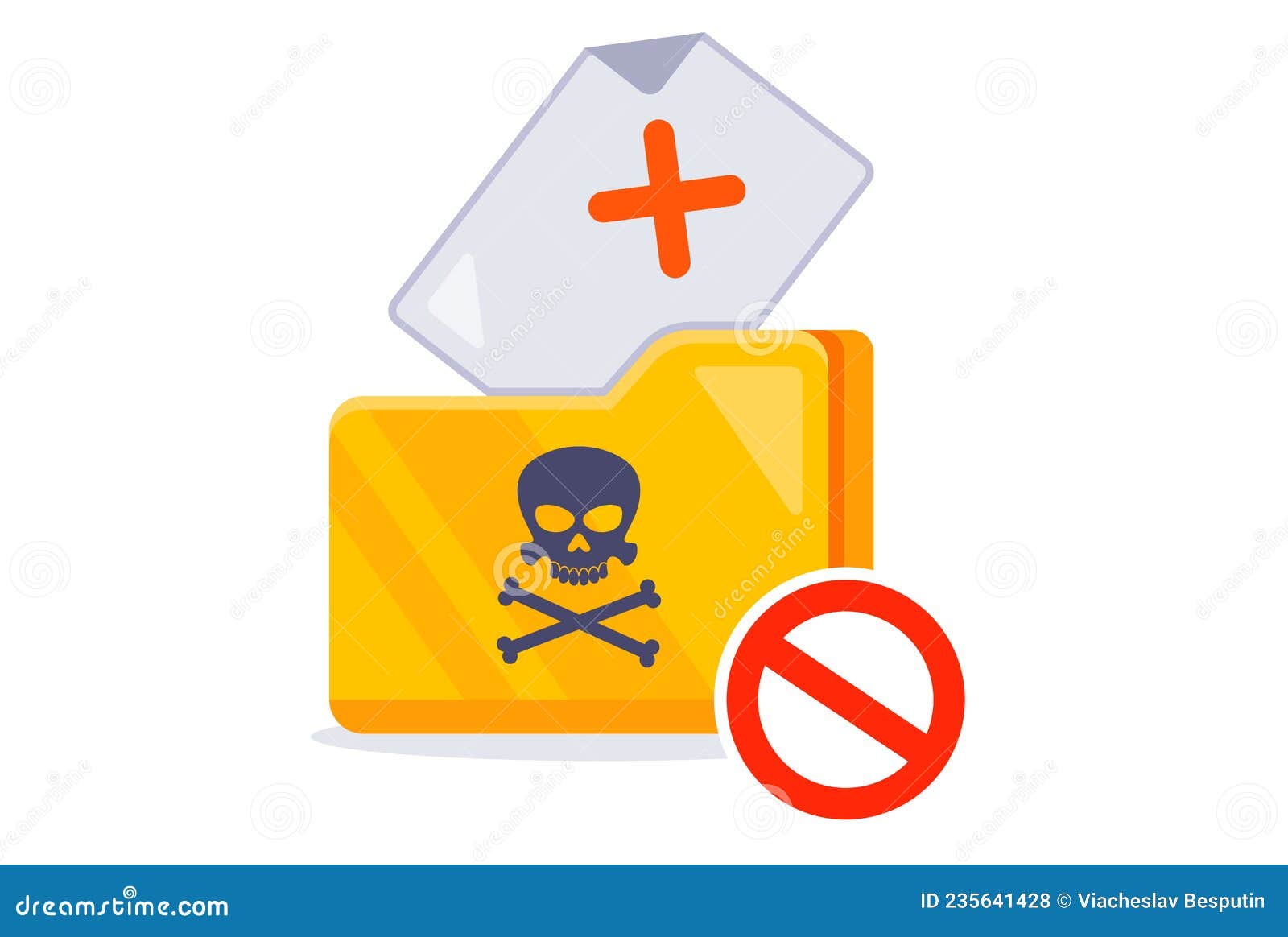 Folder on the Computer with Prohibited Files. Stock Vector ...
