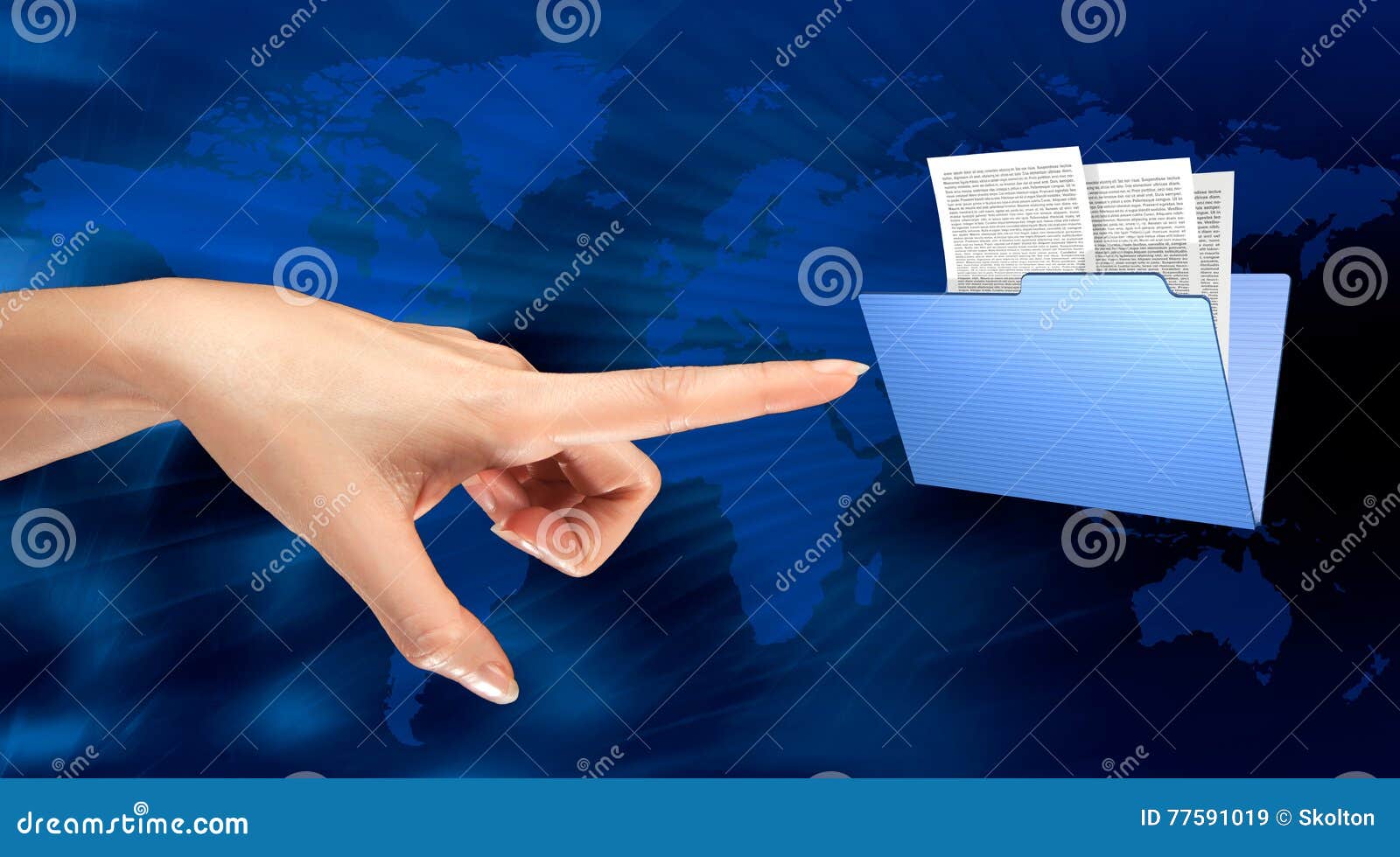Folder on a Computer Screen Stock Illustration - Illustration of ...