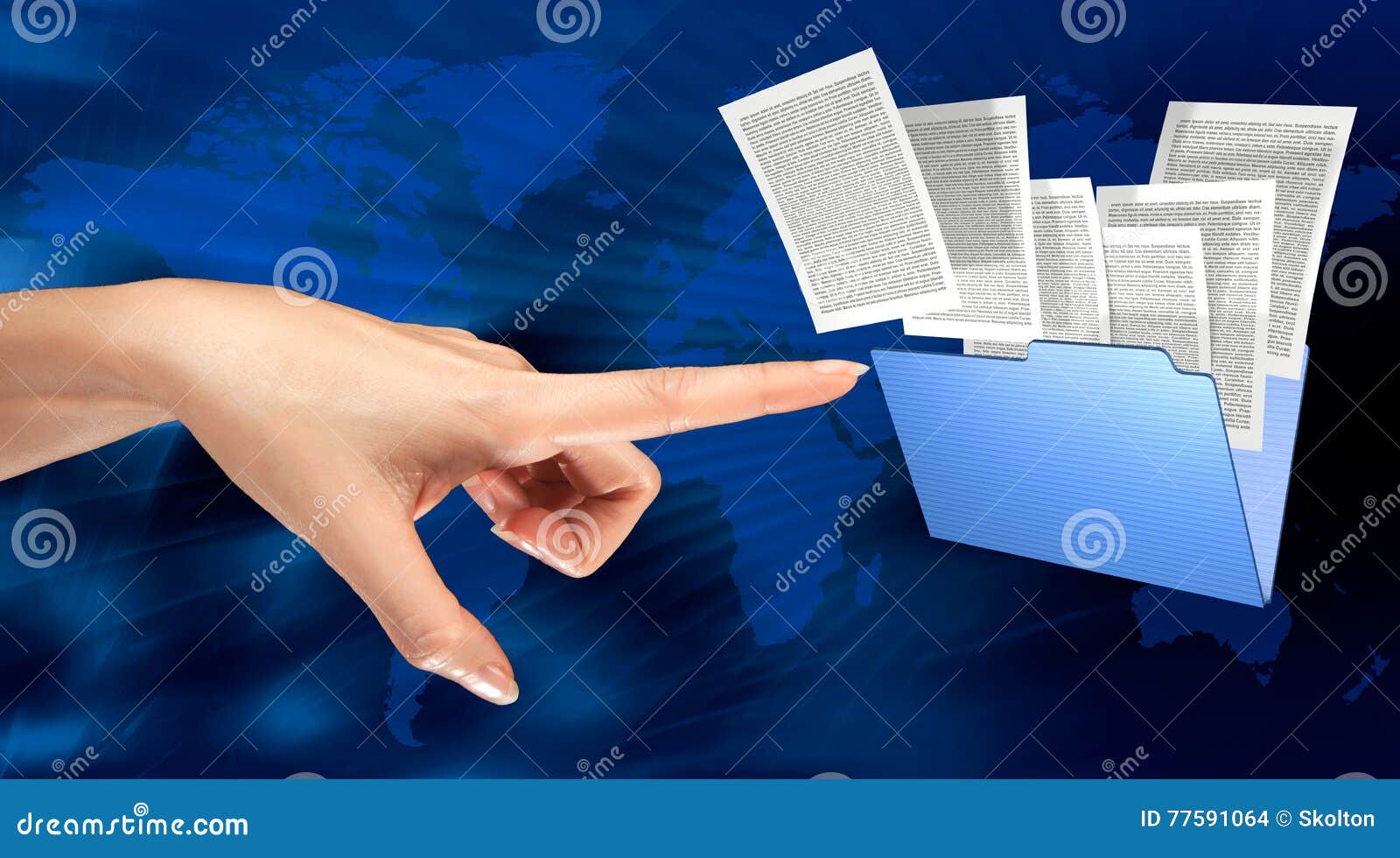 Folder on a Computer Screen Stock Illustration - Illustration of future ...