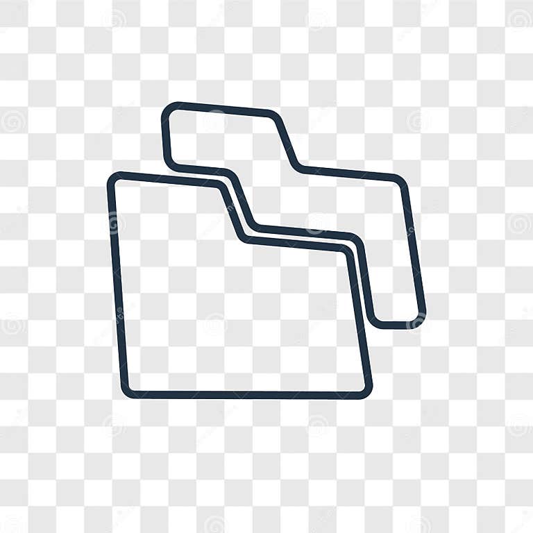 Folder Concept Vector Linear Icon Isolated on Transparent Background ...