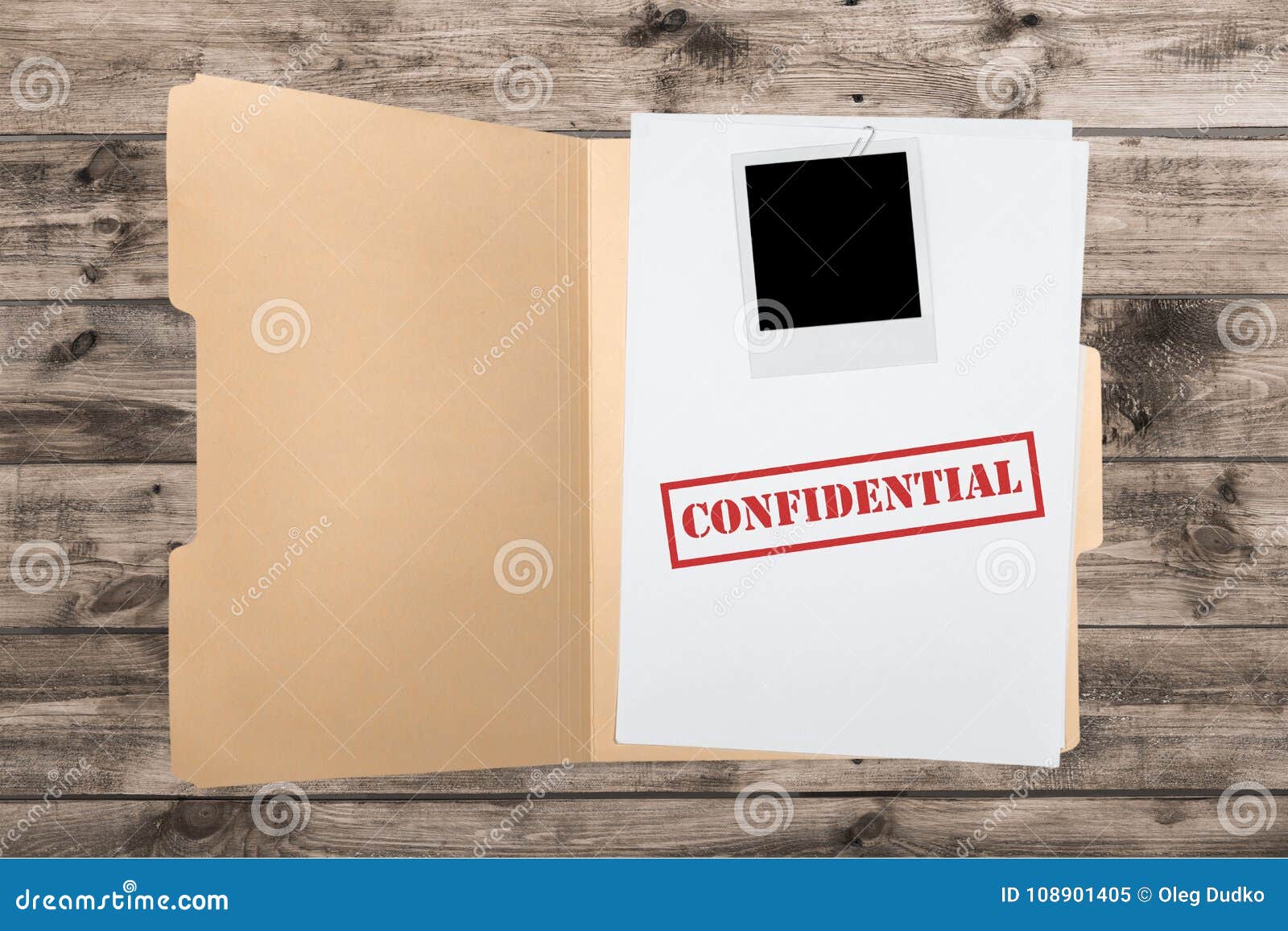 Folder with Confidential Papers on Wooden Table Stock Image - Image of ...