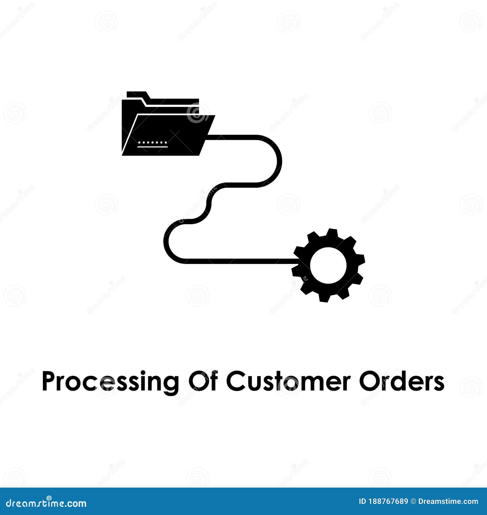 Folder, Connection, Gear, Processing of Customer Orders Icon. One of ...