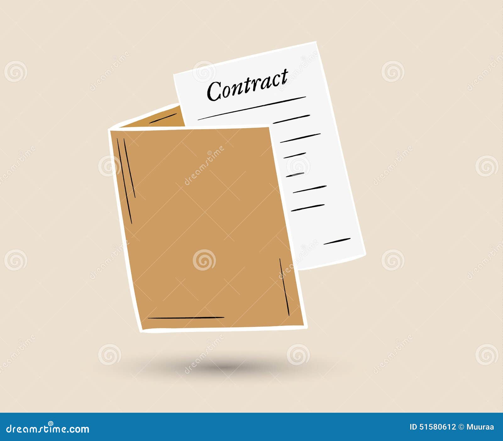 Folder with contract paper stock vector. Illustration of metallic ...