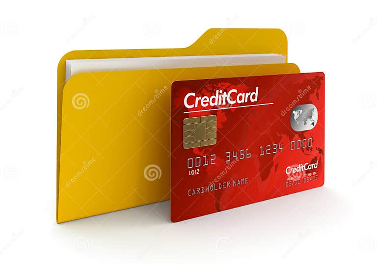 Folder and Credit Card (clipping Path Included) Stock Illustration ...