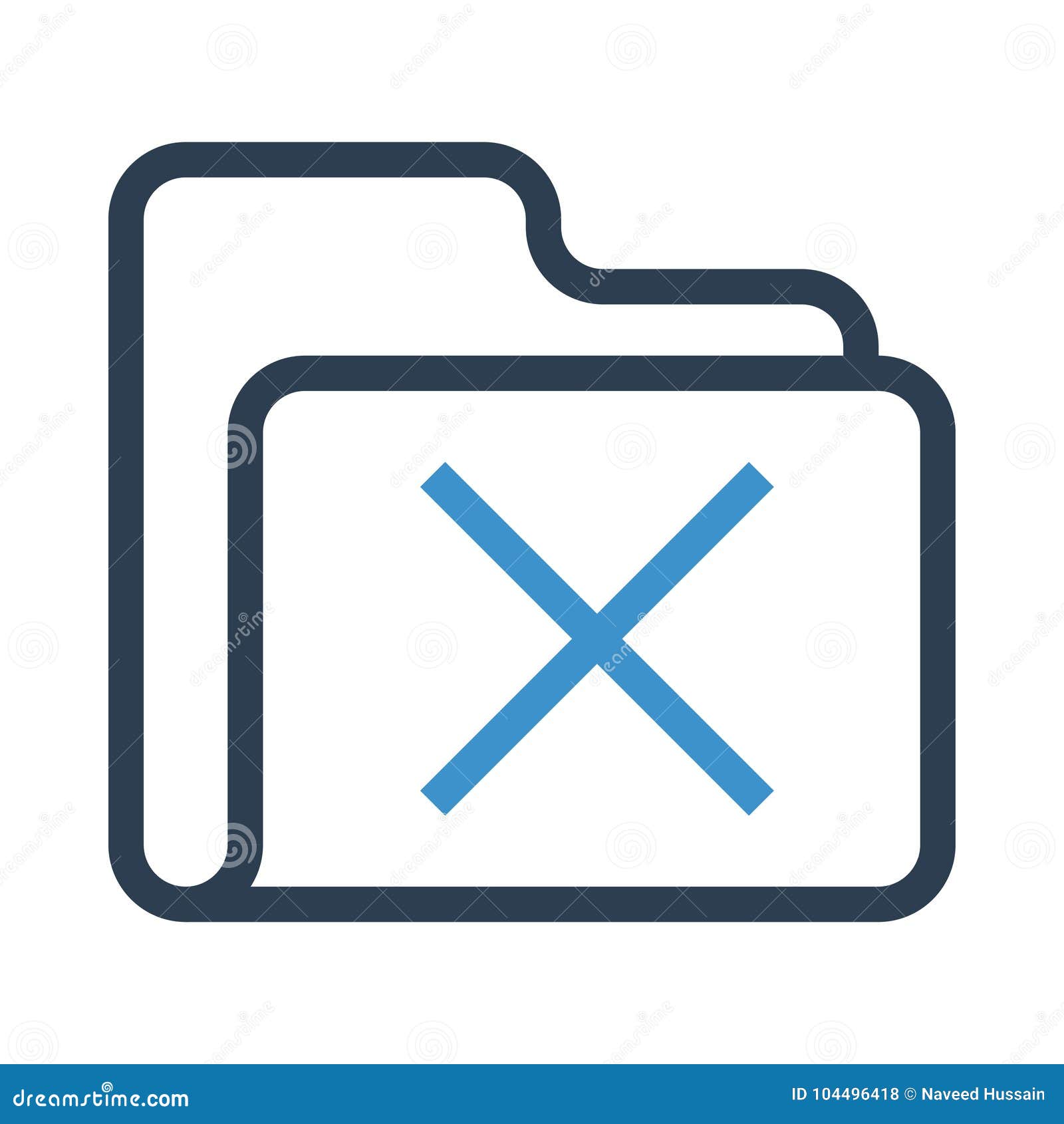 Folder cross line icon stock illustration. Illustration of strategy ...