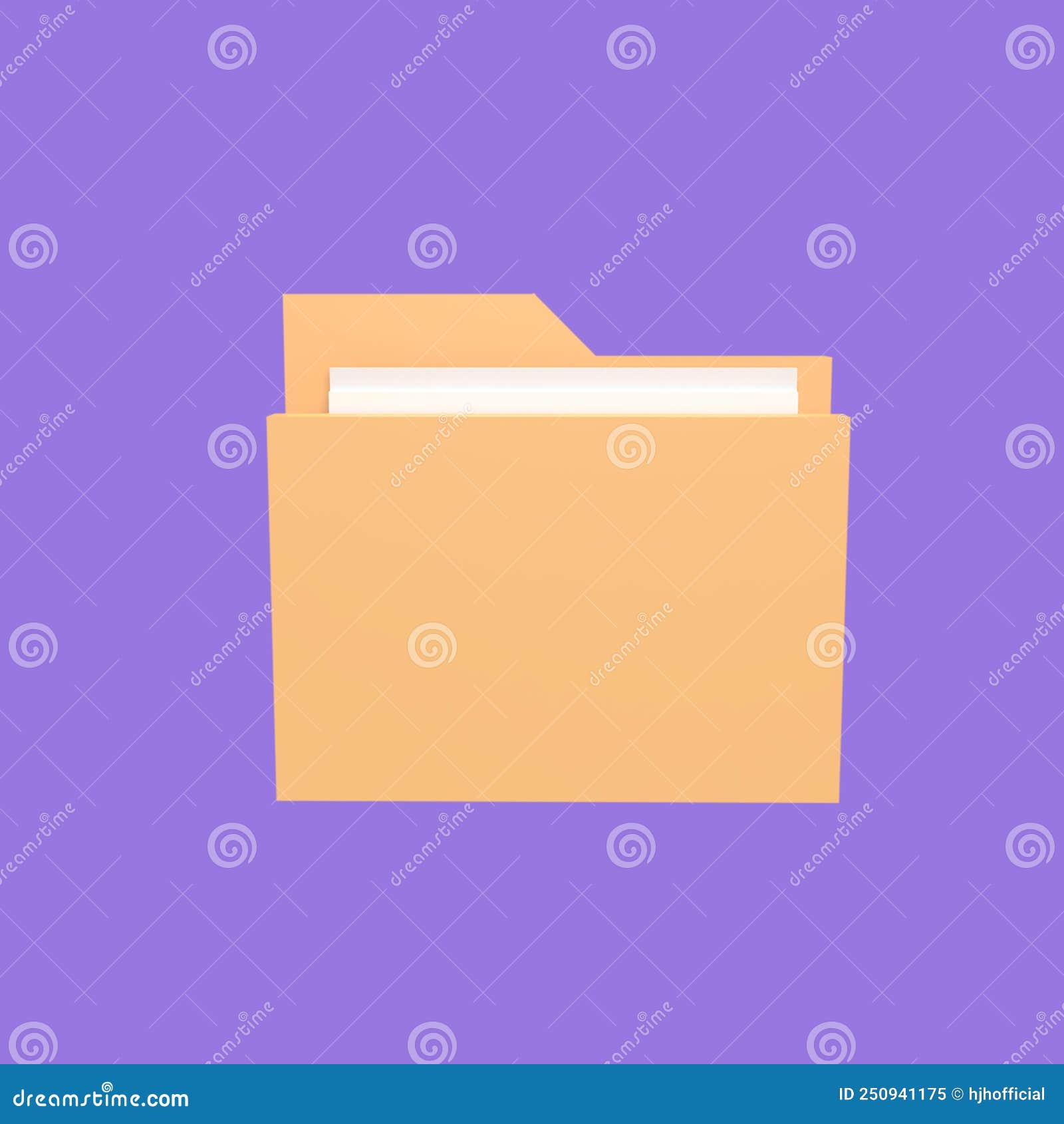 Folder 3d Icon Model Cartoon Style Concept. Render Illustration Stock ...