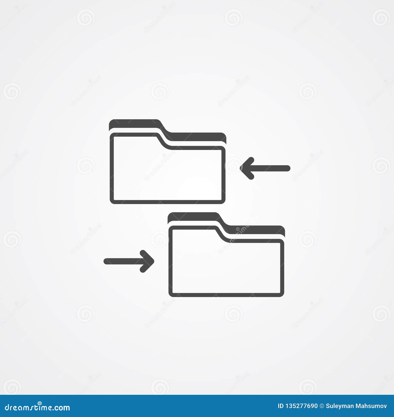 Folder Data Exchange Vector Icon Sign Symbol Stock Vector ...