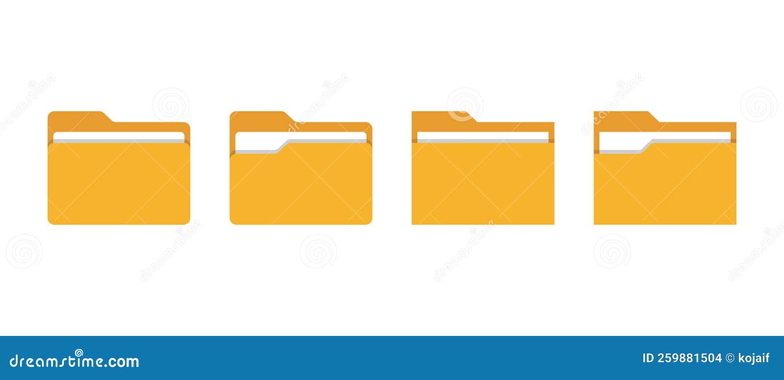 Folder Data Vector Icon Set. Document Directory Symbol with Shadow ...