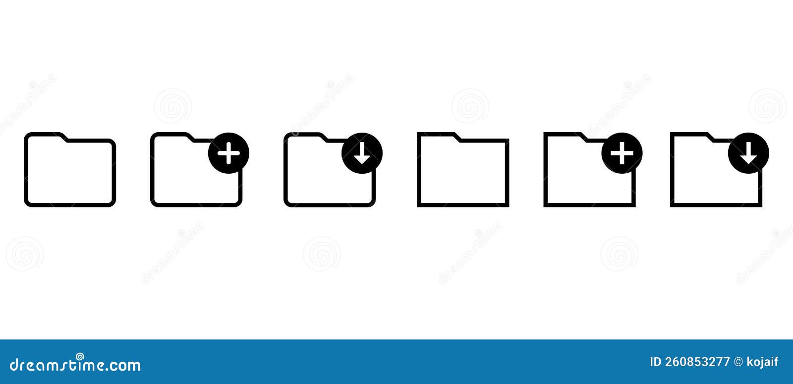 Folder Data Vector Icon Set. Line Document Directory Symbol Stock ...