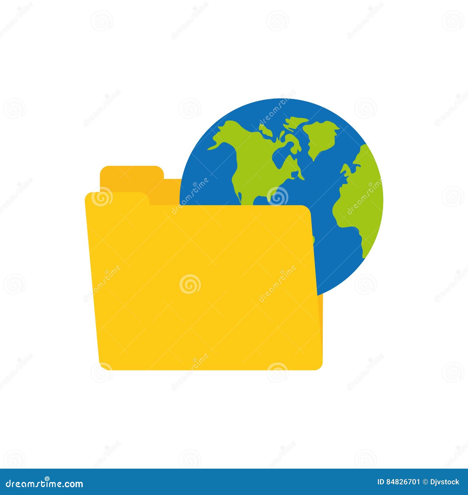 Folder Data World Earth Connection Technology Stock Illustration ...