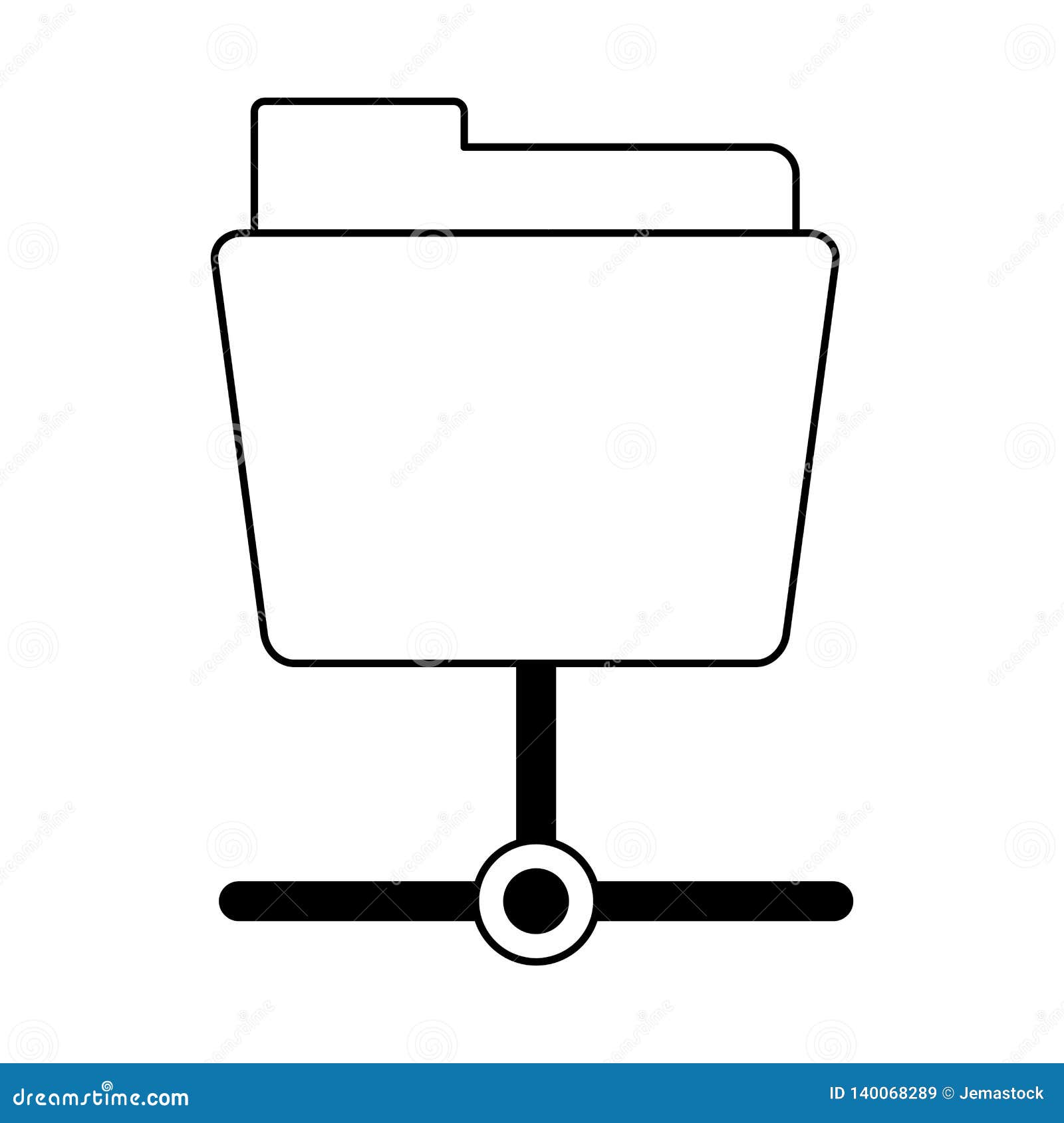 Folder Database Symbol Black and White Stock Vector - Illustration of ...