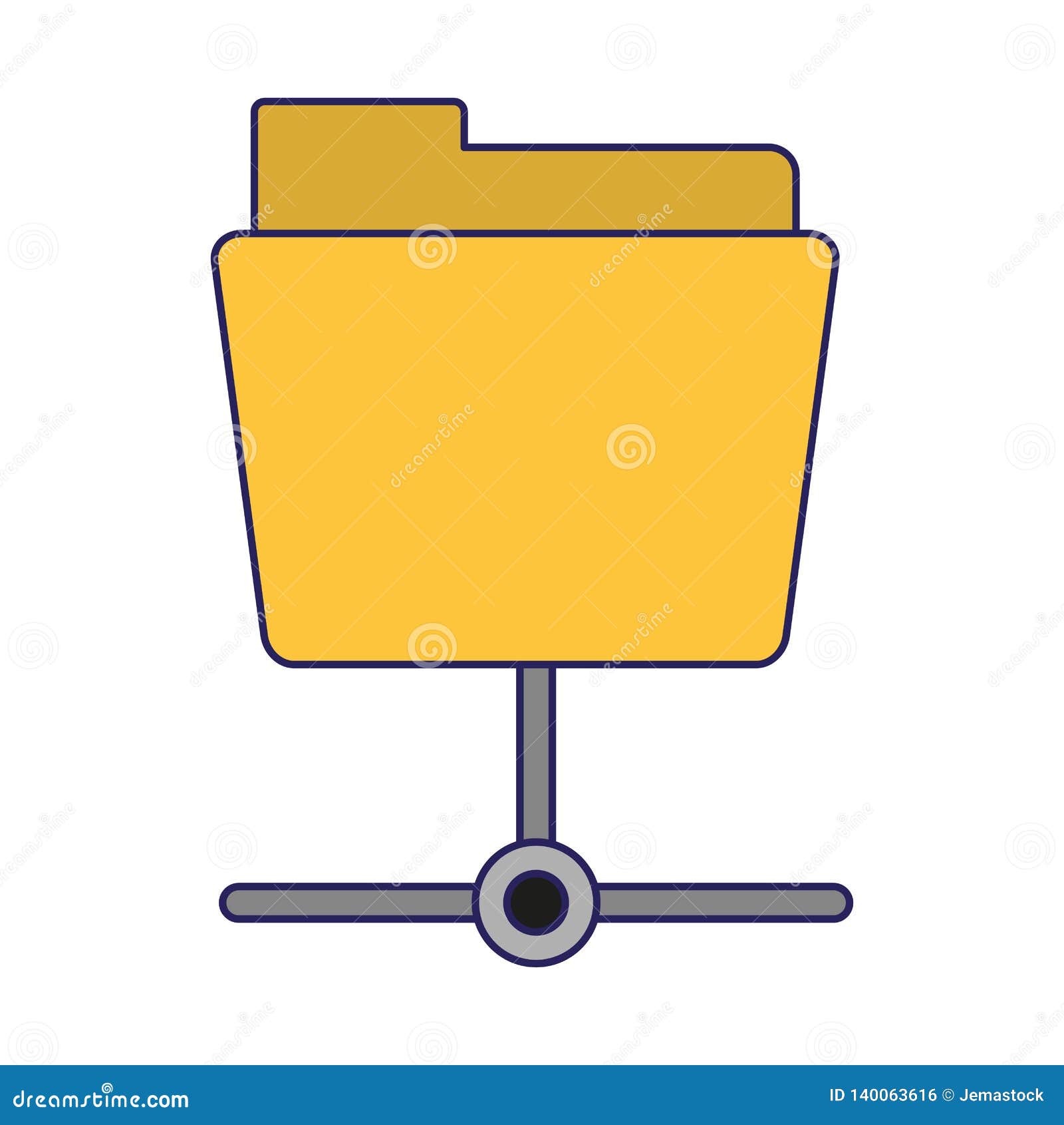 Folder Database Symbol Blue Lines Stock Vector - Illustration of ...