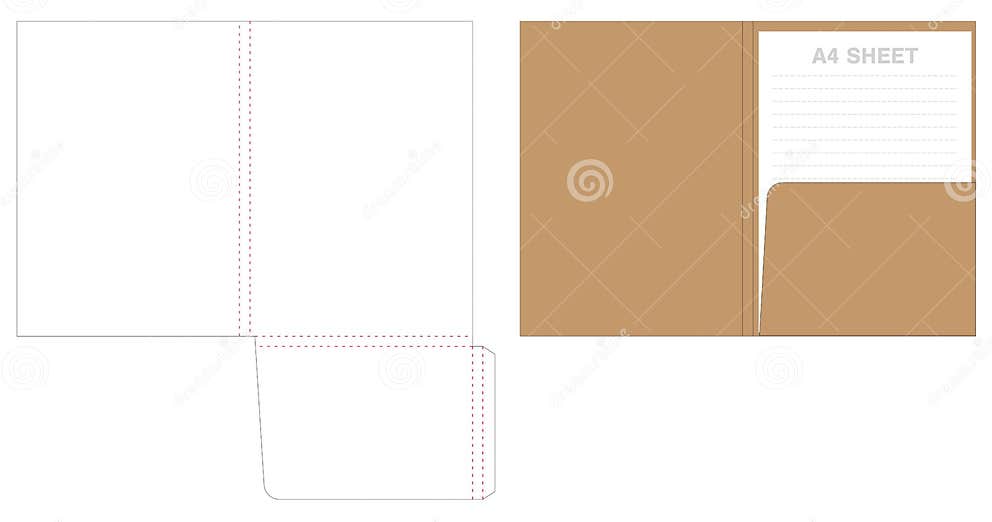 Folder Die Cut Mock Up Template Vector Stock Vector - Illustration of ...