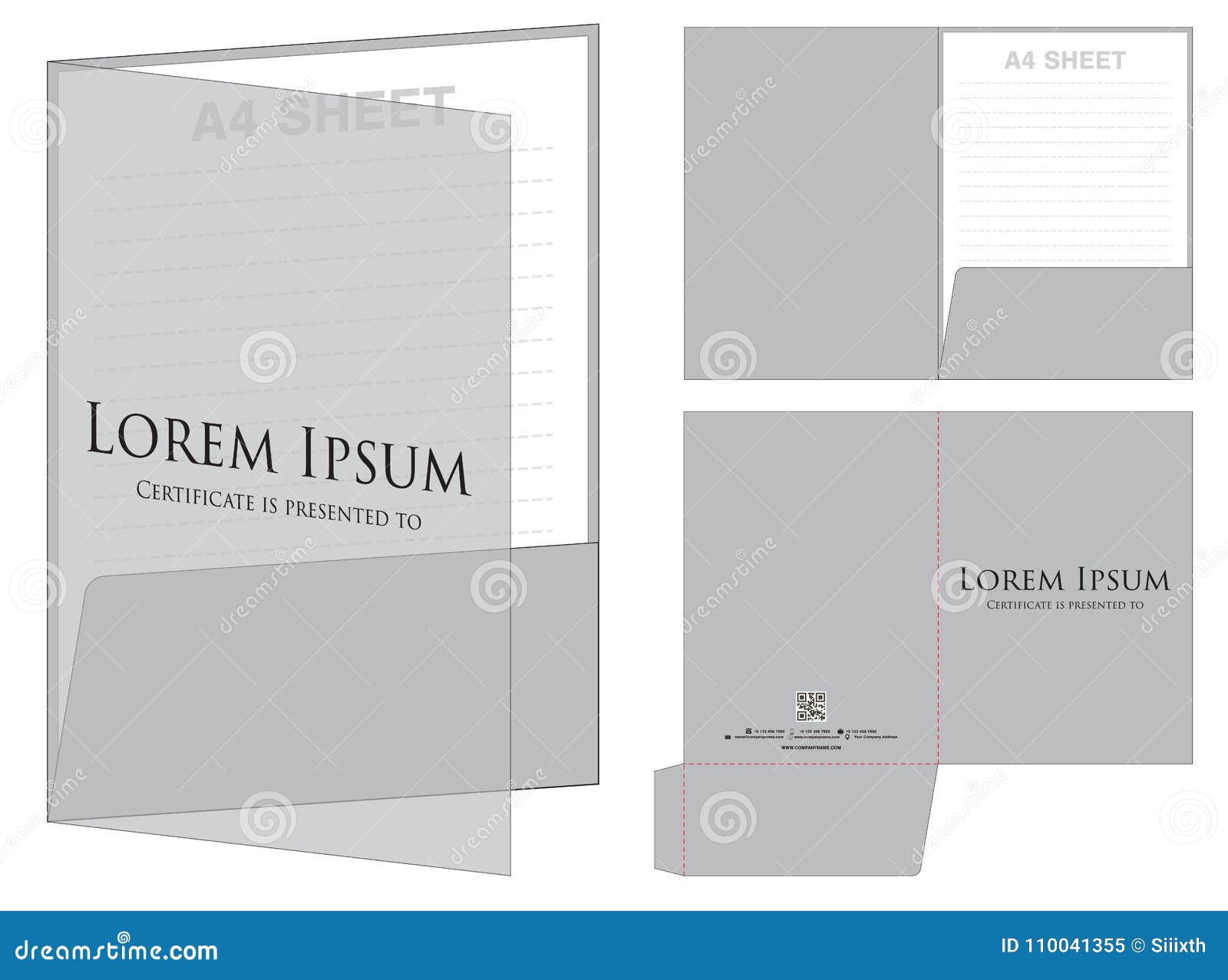 Folder Die Cut Mock Up Template Vector Stock Vector - Illustration of ...