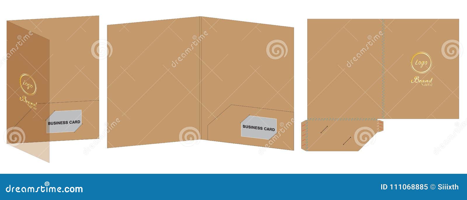 Folder Die Cut Mock Up Template Vector Stock Vector - Illustration of ...