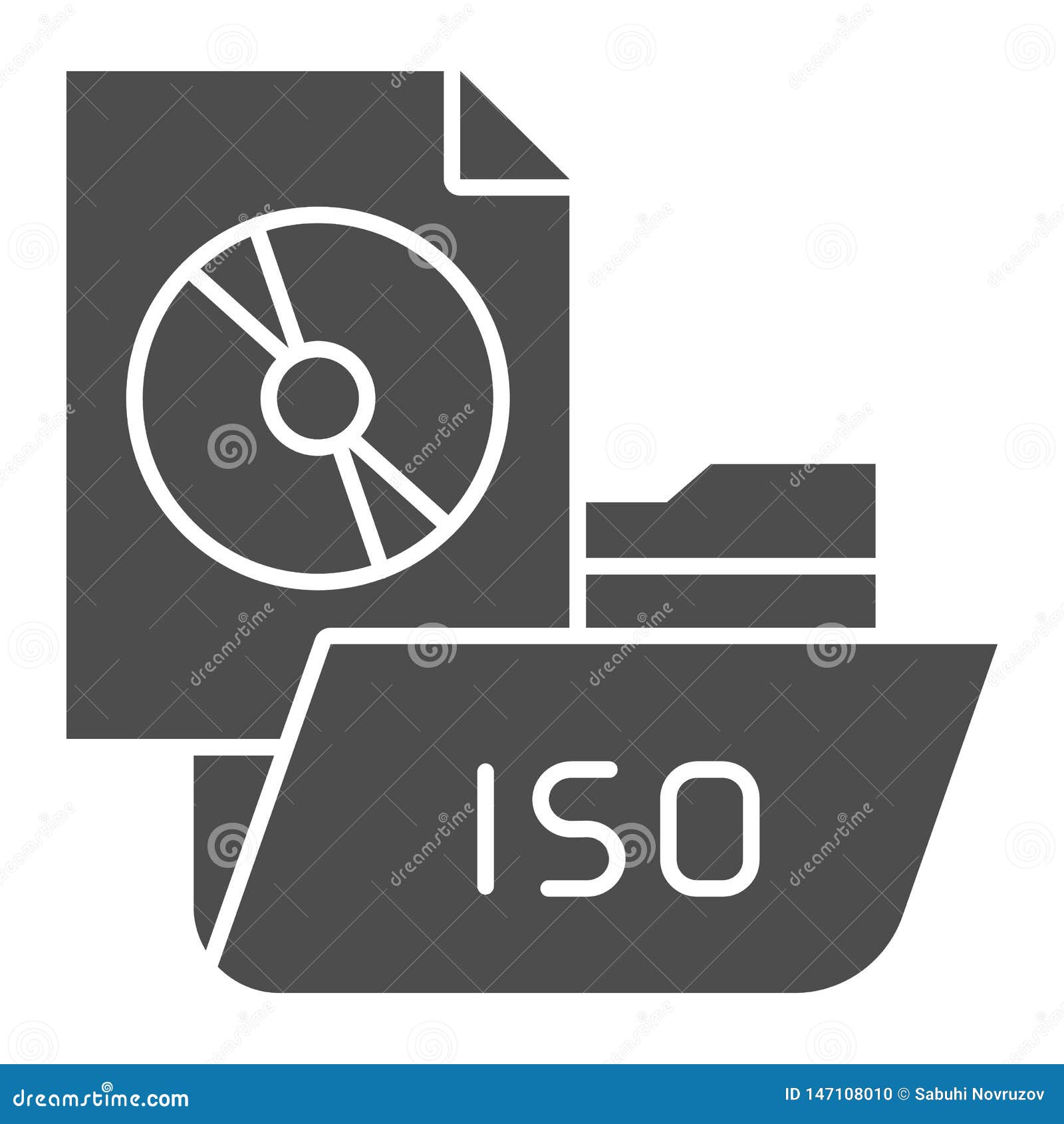 Folder with Disk Solid Icon. File Folder Vector Illustration Isolated ...
