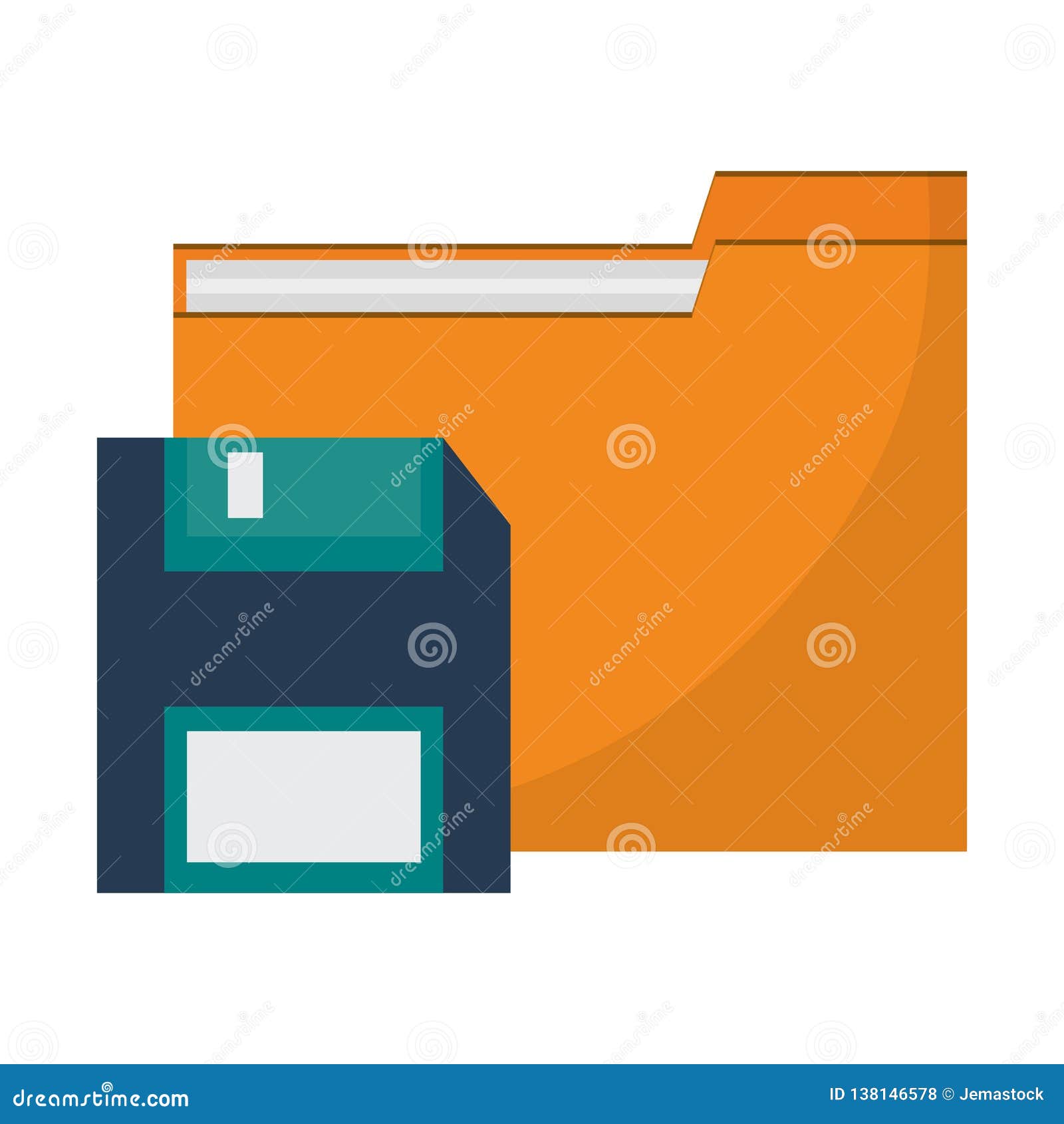 Folder with Diskette Save Symbol Stock Vector - Illustration of browse ...