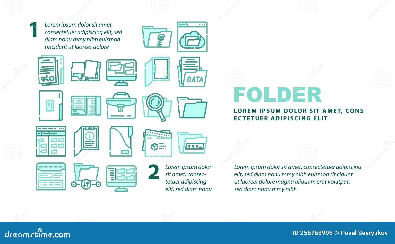Folder Document Business File Landing Header Vector Stock Illustration ...