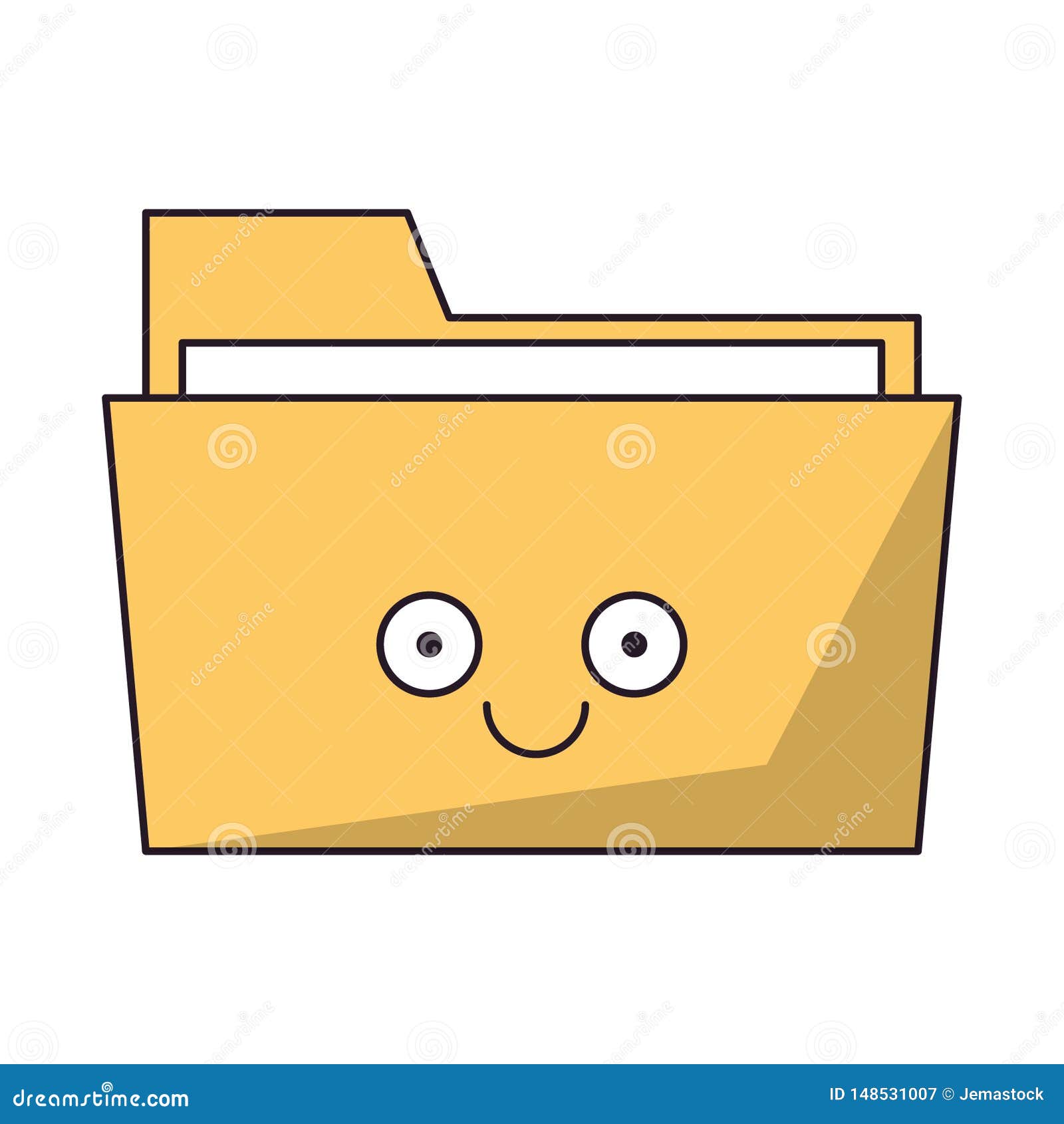 Folder Document Cute Cartoon Vector Illustration Stock Vector ...