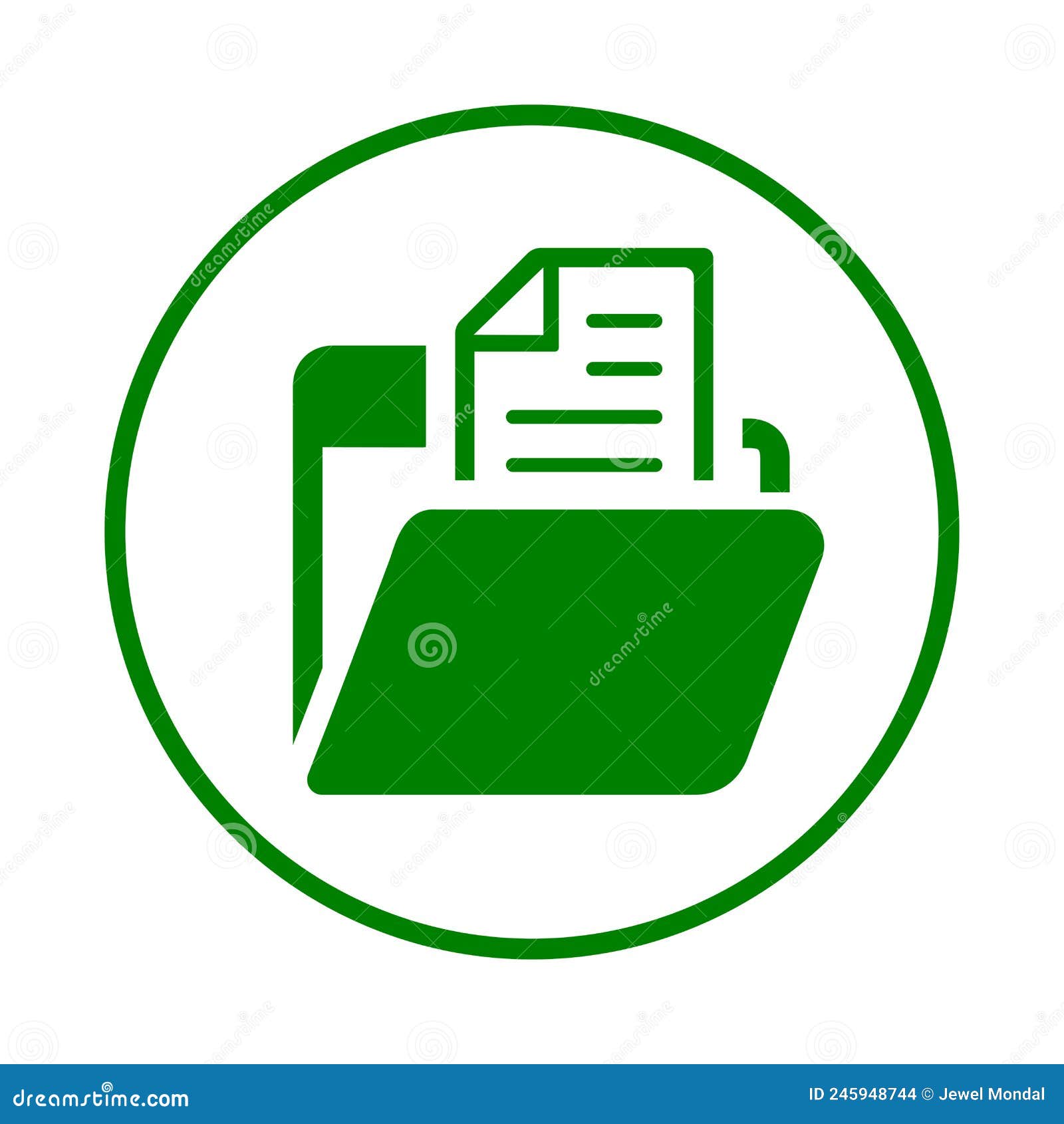 Folder, Document, Documents Icon. Green Vector Sketch Stock Vector ...