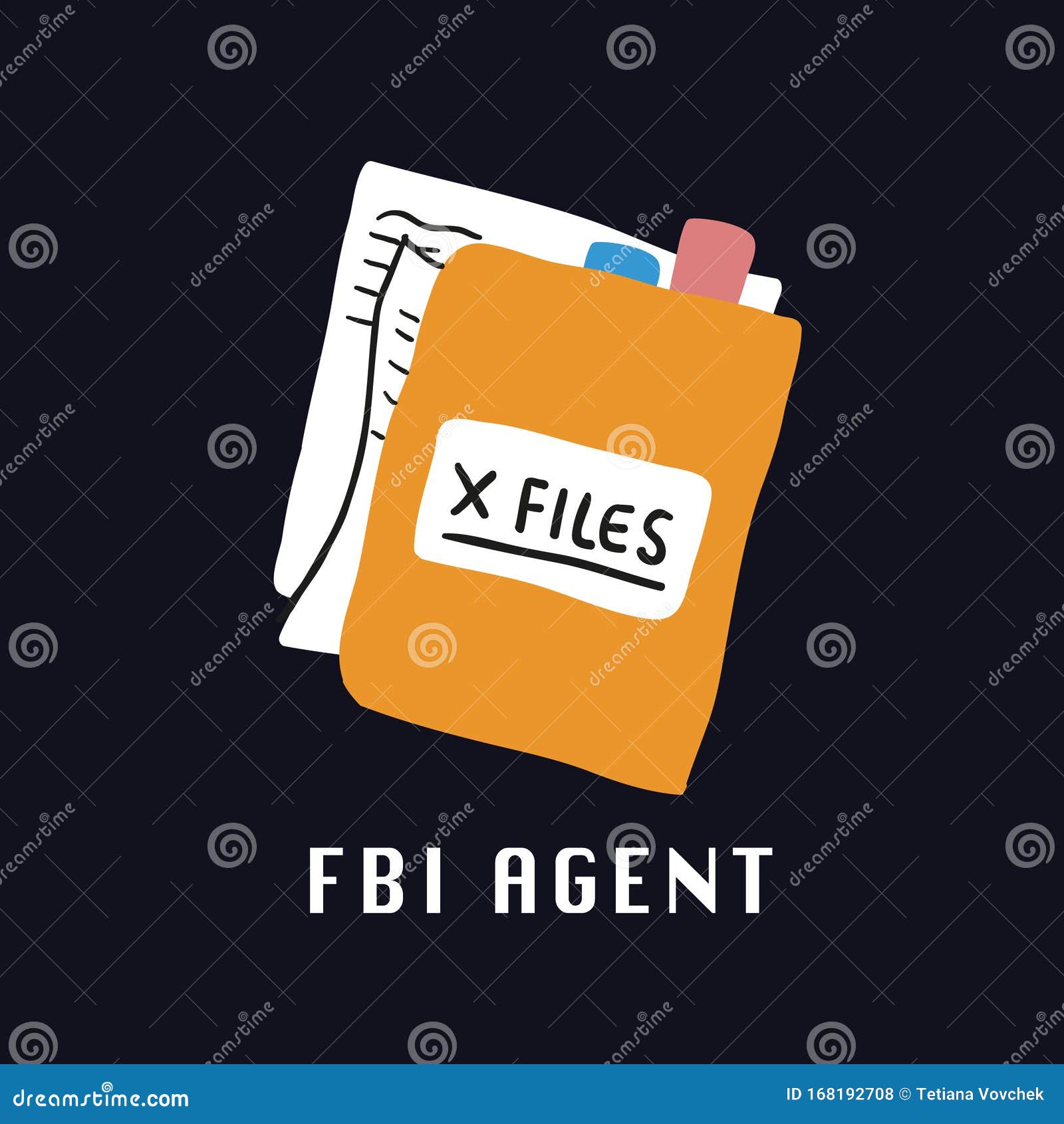 Folder With Document Of FBI Agent Illustration | CartoonDealer.com ...