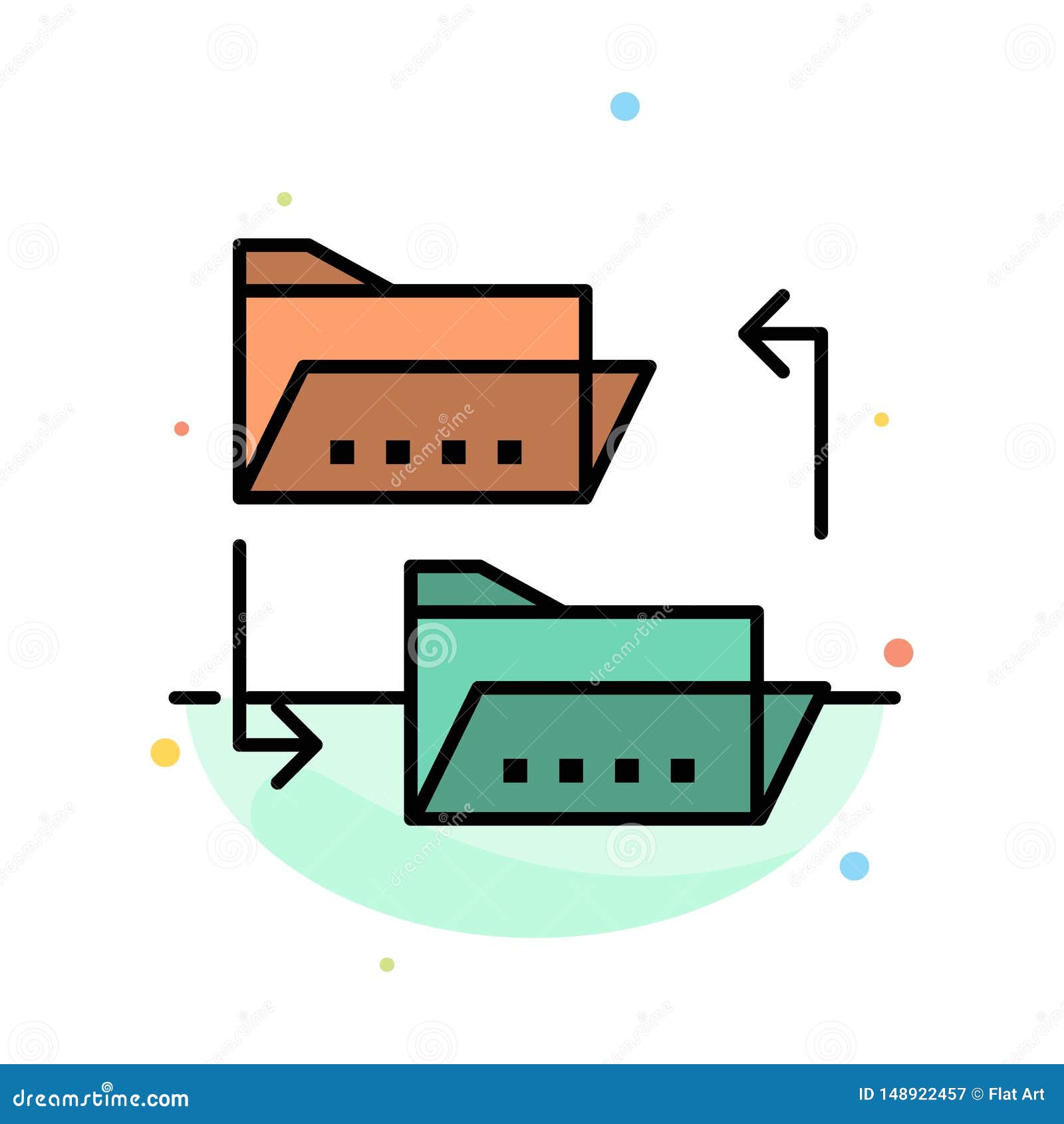 Folder, Document, File, File Sharing, Sharing Abstract Flat Color Icon ...