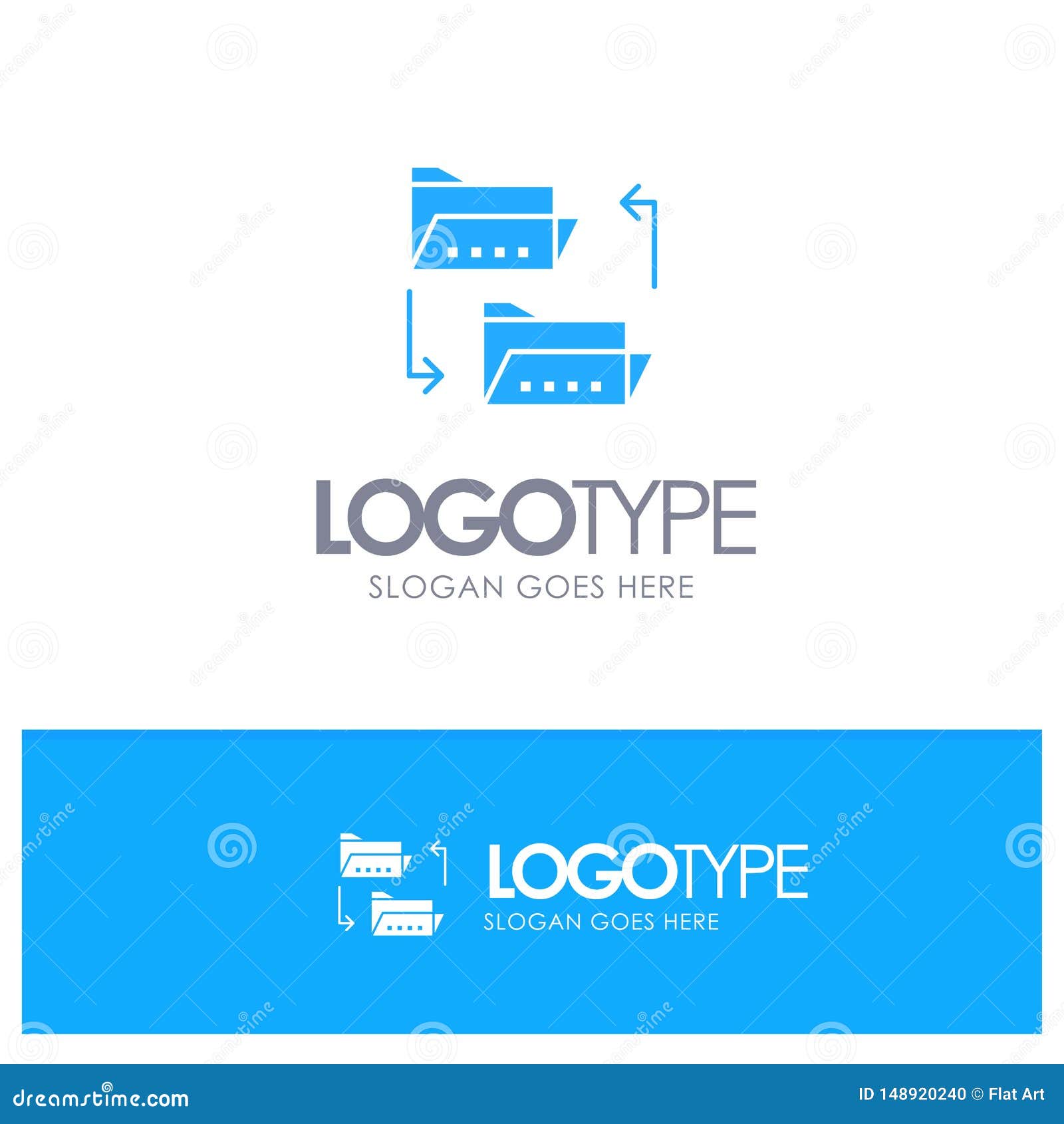Folder, Document, File, File Sharing, Sharing Blue Solid Logo with ...