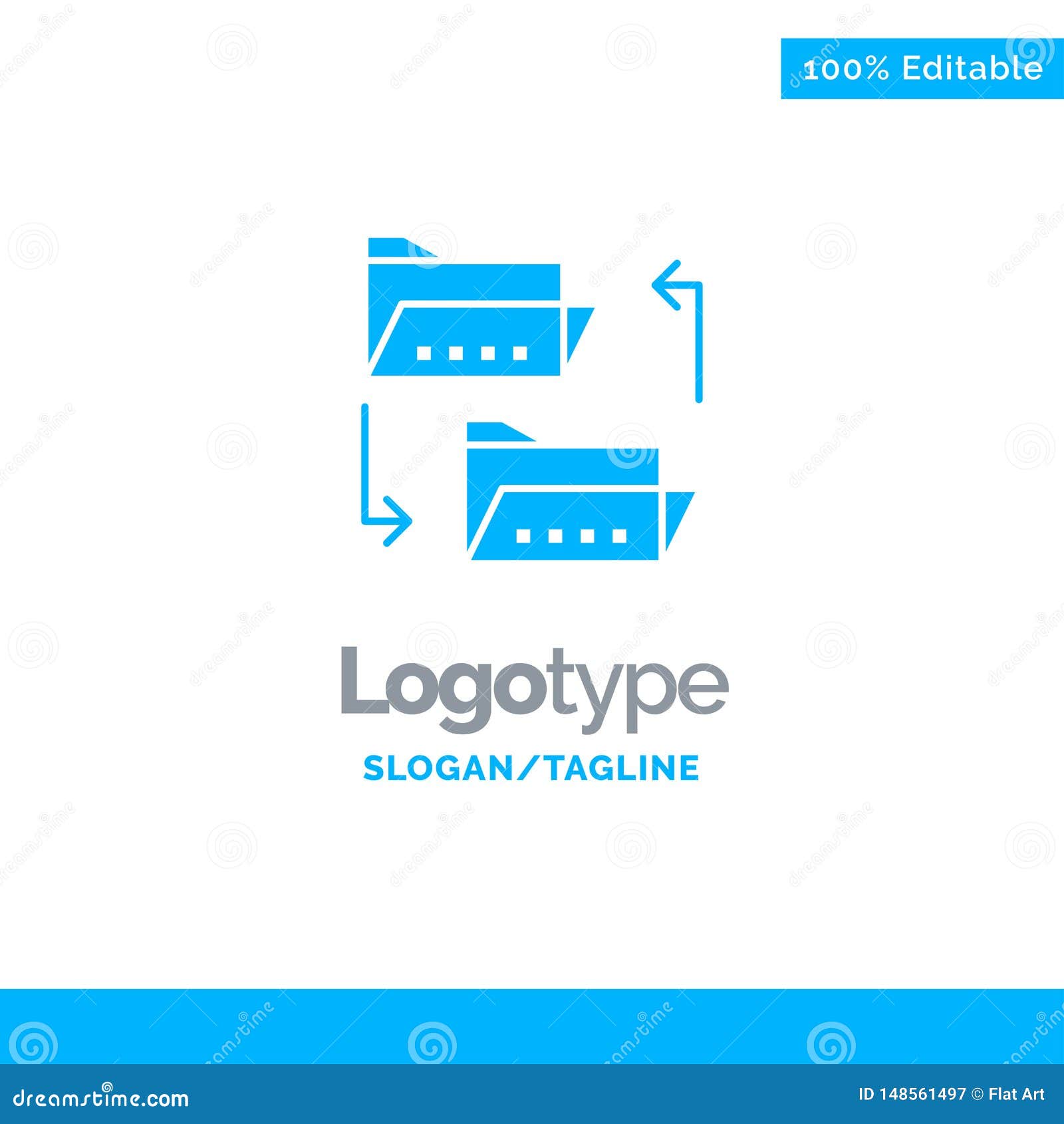 Folder, Document, File, File Sharing, Sharing Blue Solid Logo Template ...