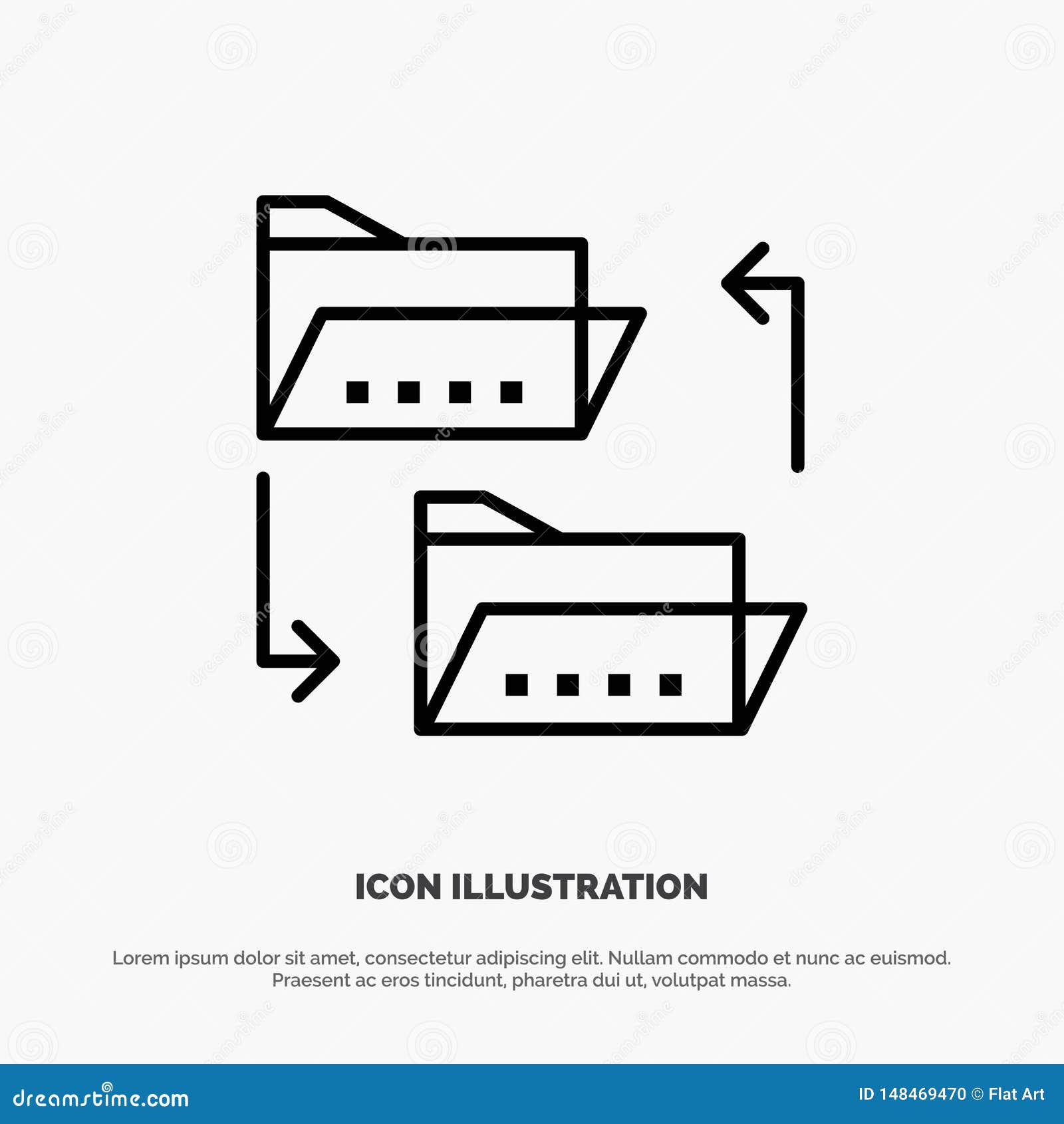 Folder, Document, File, File Sharing, Sharing Line Icon Vector Stock ...