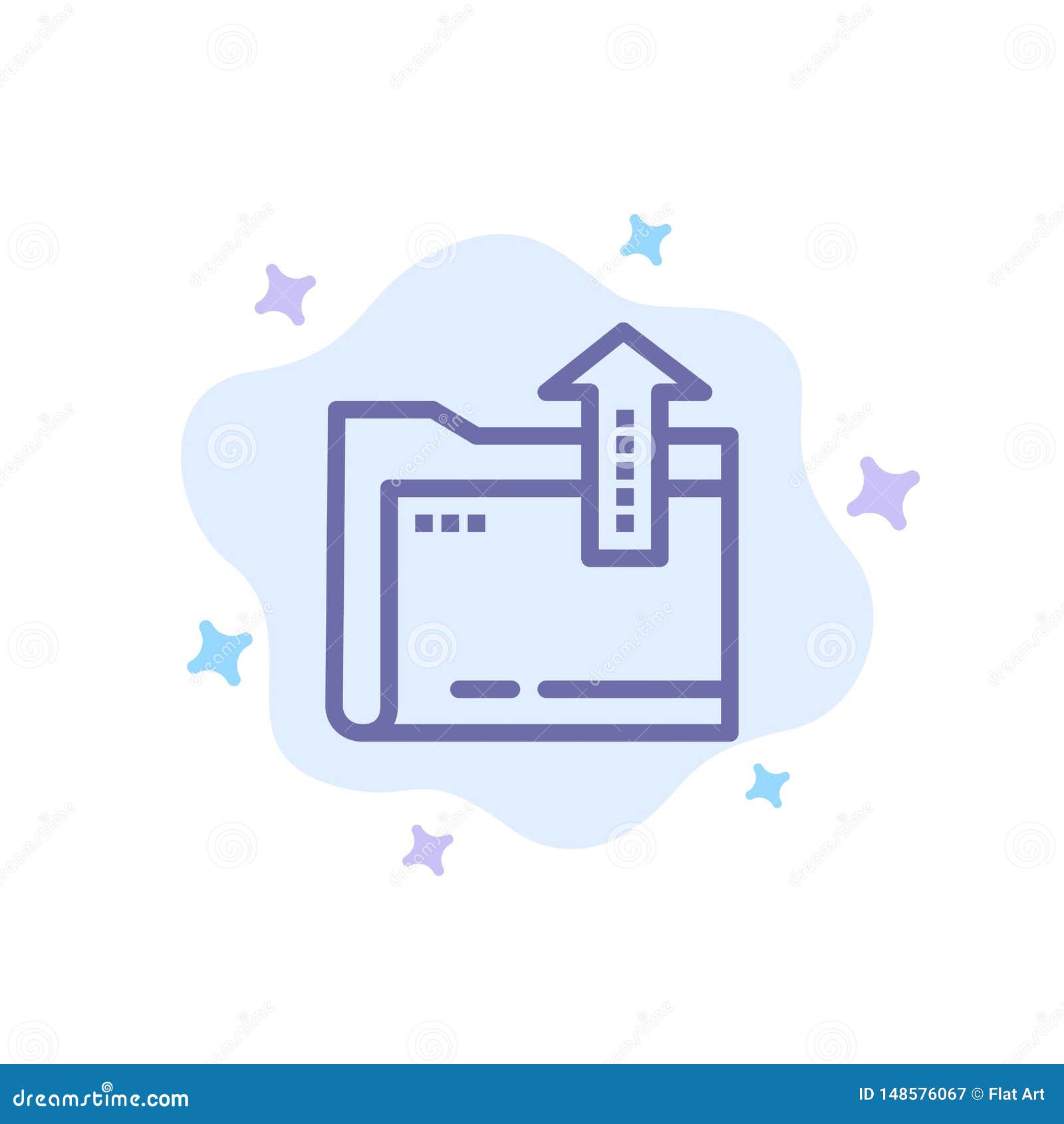 Folder, Document, File, Storage Blue Icon on Abstract Cloud Background ...