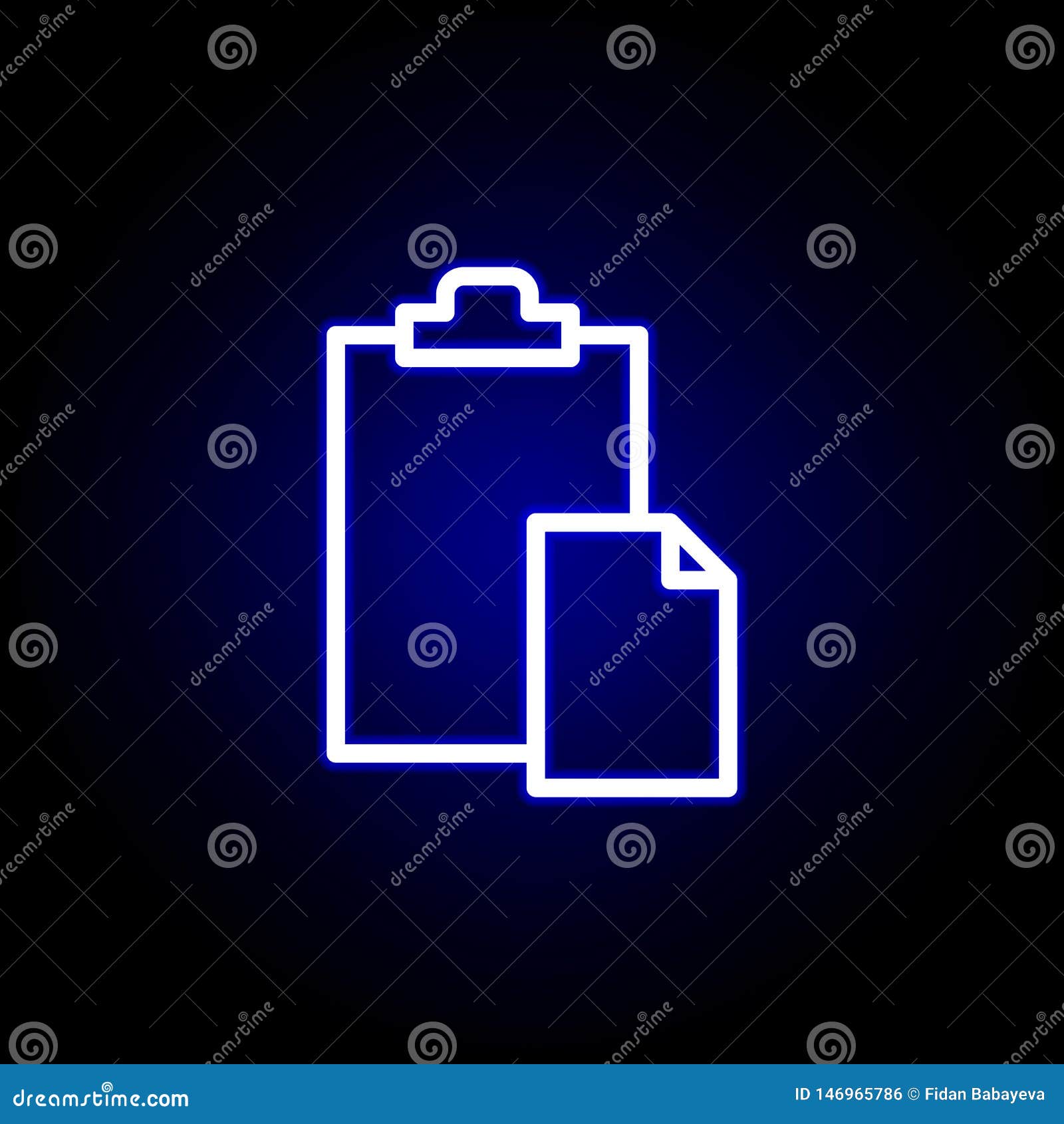 Folder, Document Icon in Neon Style. Can Be Used for Web, Logo, Mobile ...