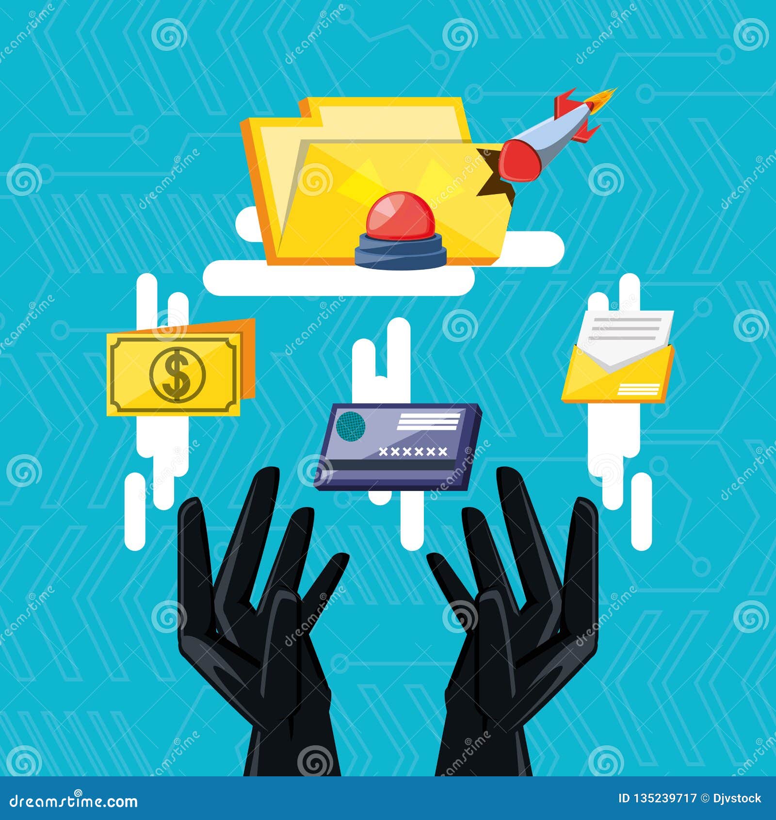 Folder Document with Set Icons Cyber Security Stock Vector ...