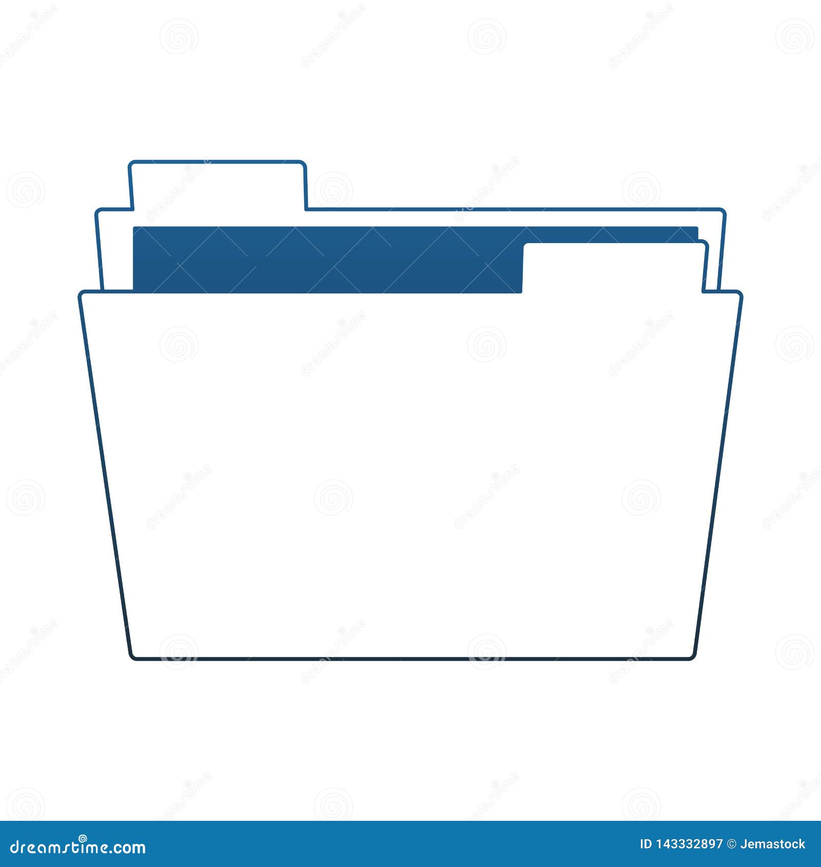 Folder Document Symbol Blue Lines Stock Vector - Illustration of ...