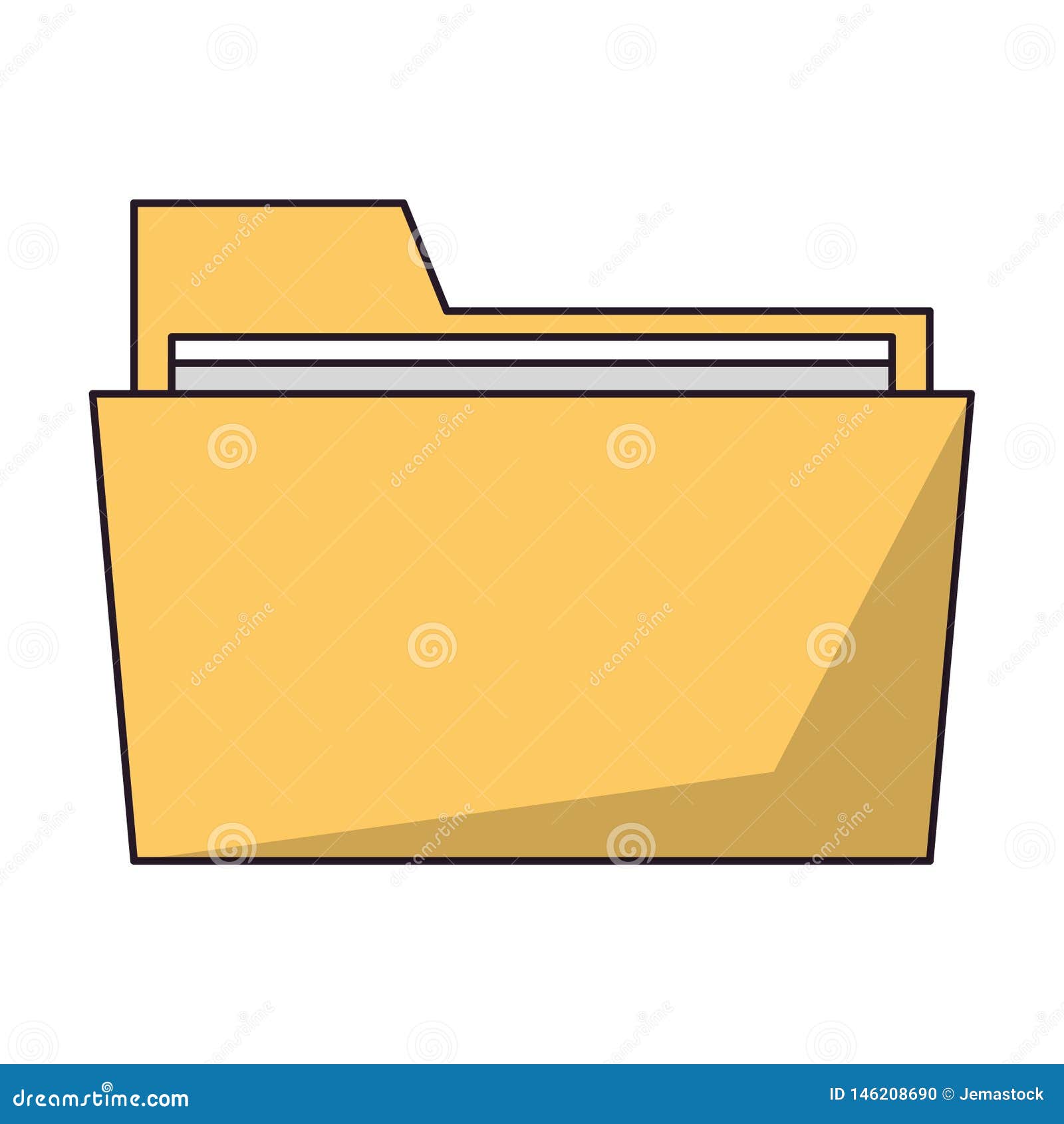 Folder Document Symbol Cartoon Stock Vector - Illustration of report ...