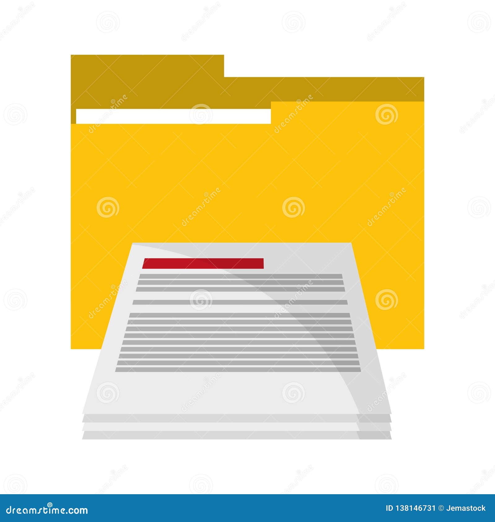 Folder with Document Symbol Stock Vector - Illustration of document ...