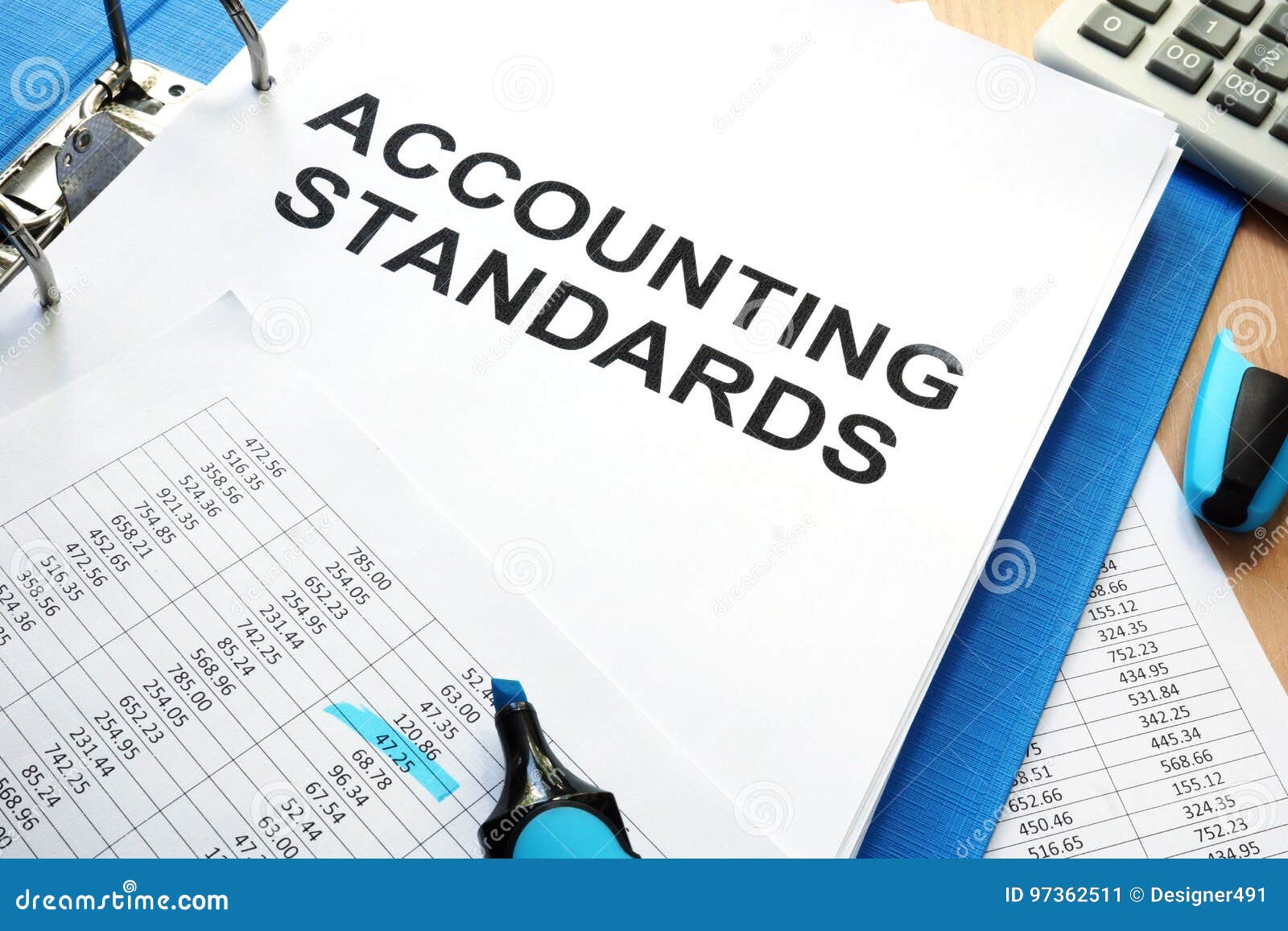 Folder with Documents Accounting Standards. Stock Image - Image of ...