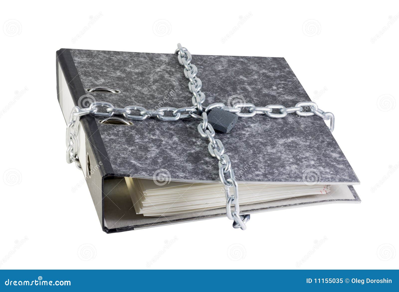 Folder with Documents Bandaged Chain Stock Image - Image of danger ...