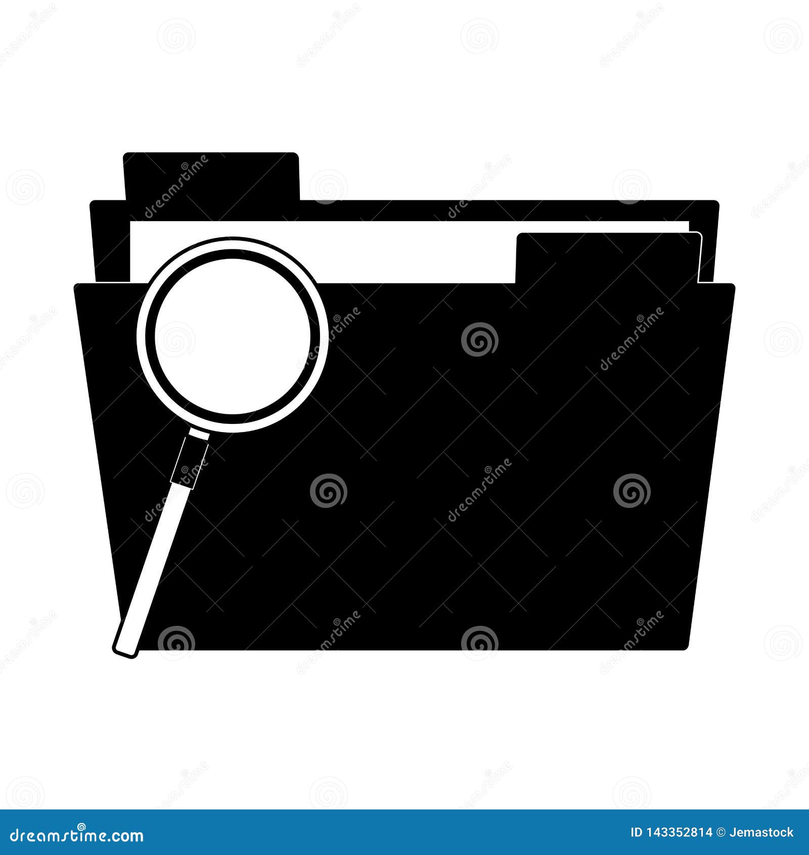 Folder with Documents in Black and White Stock Vector - Illustration of ...