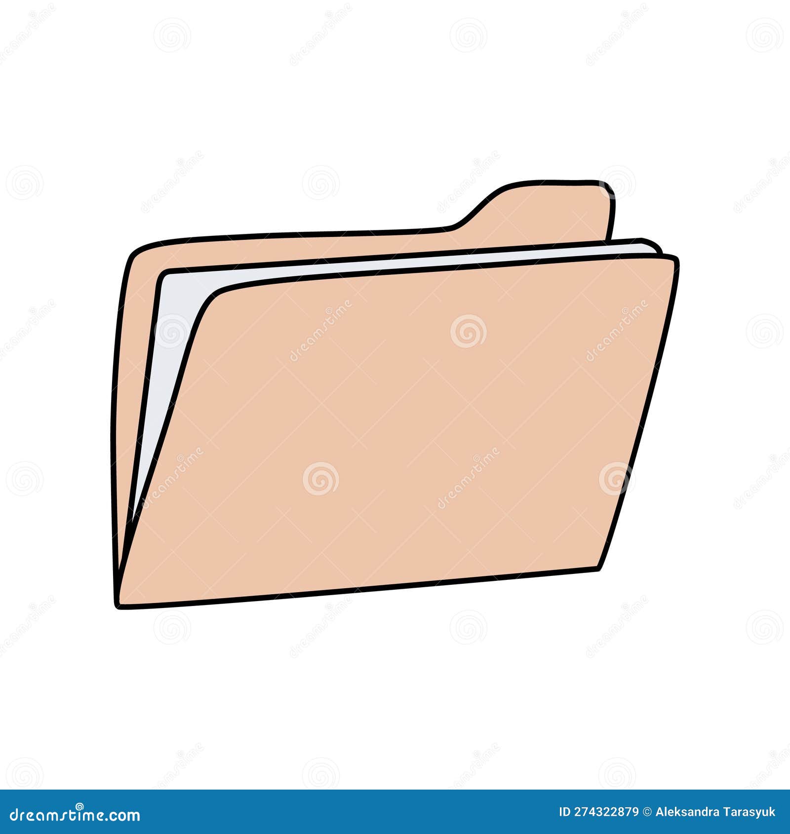Folder with Documents. Cartoon Vector Illustration Isolated on White ...