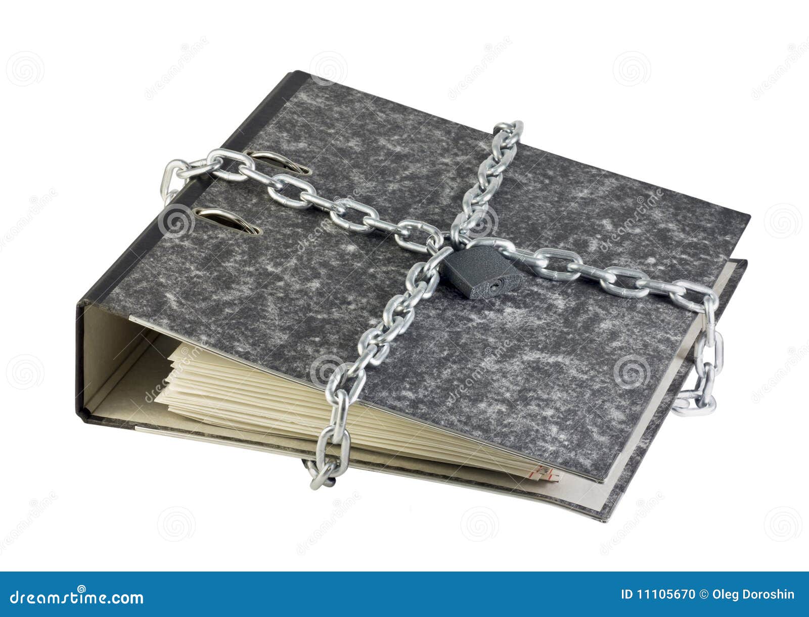 Folder with the Documents and the Chain Stock Photo - Image of archives ...