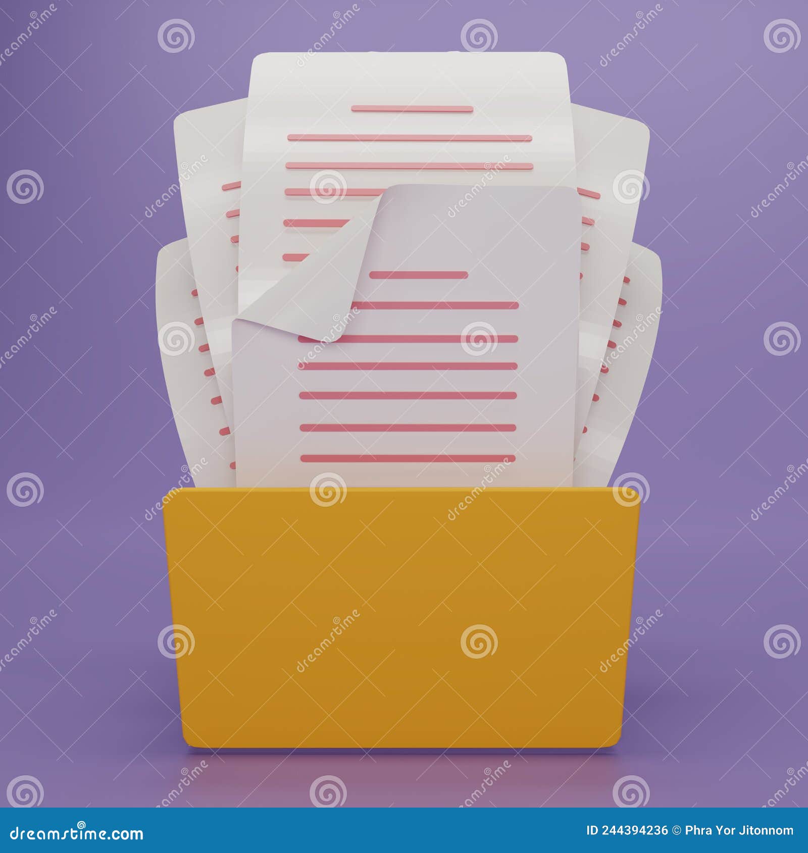 Folder with Documents Icon. Documents and Texts in Folder for Graphic ...