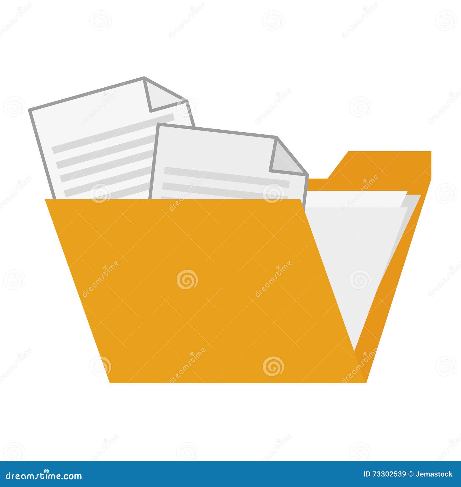 Folder with documents stock illustration. Illustration of file - 73302539