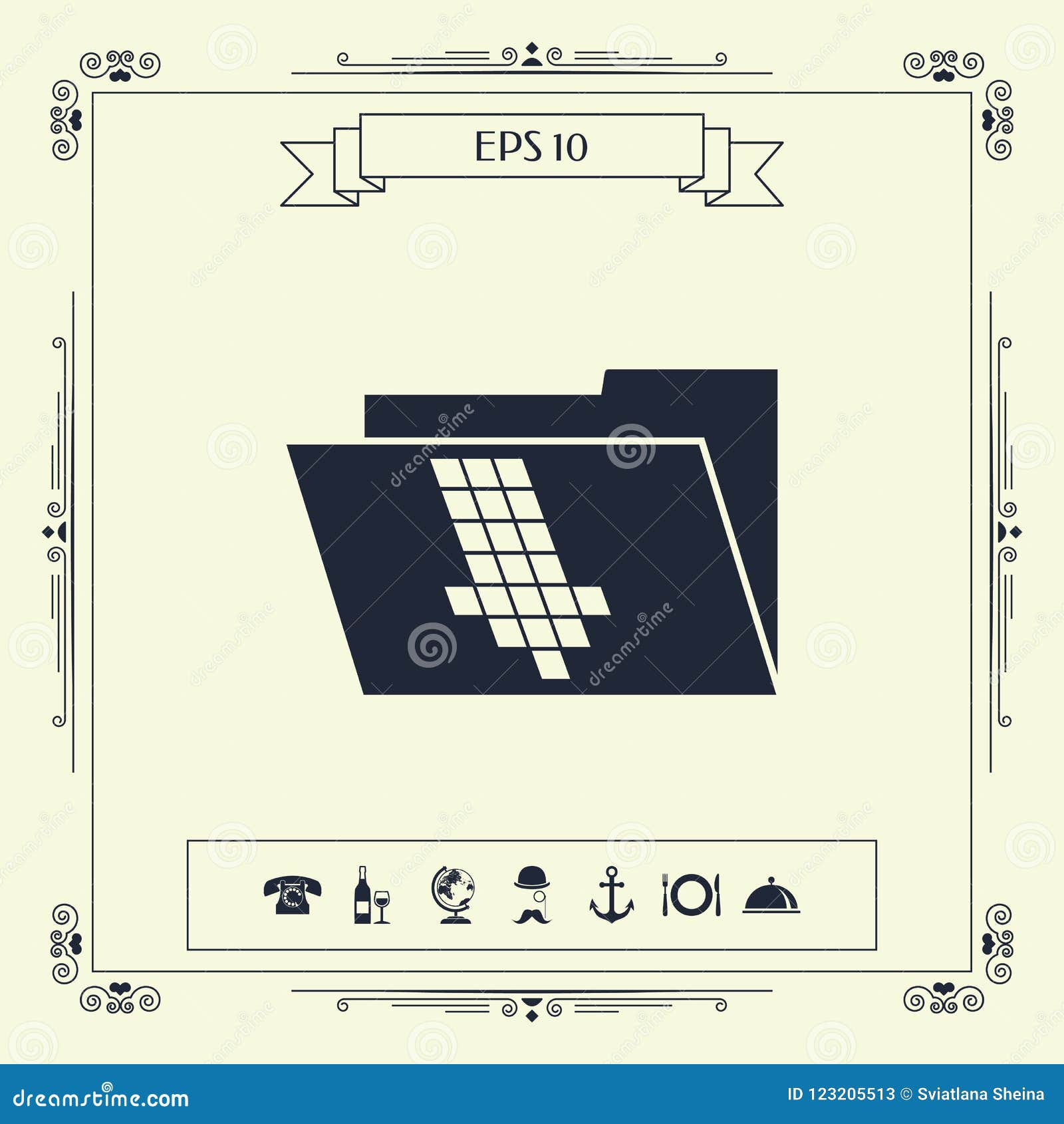 Folder down arrow icon stock vector. Illustration of upload - 123205513